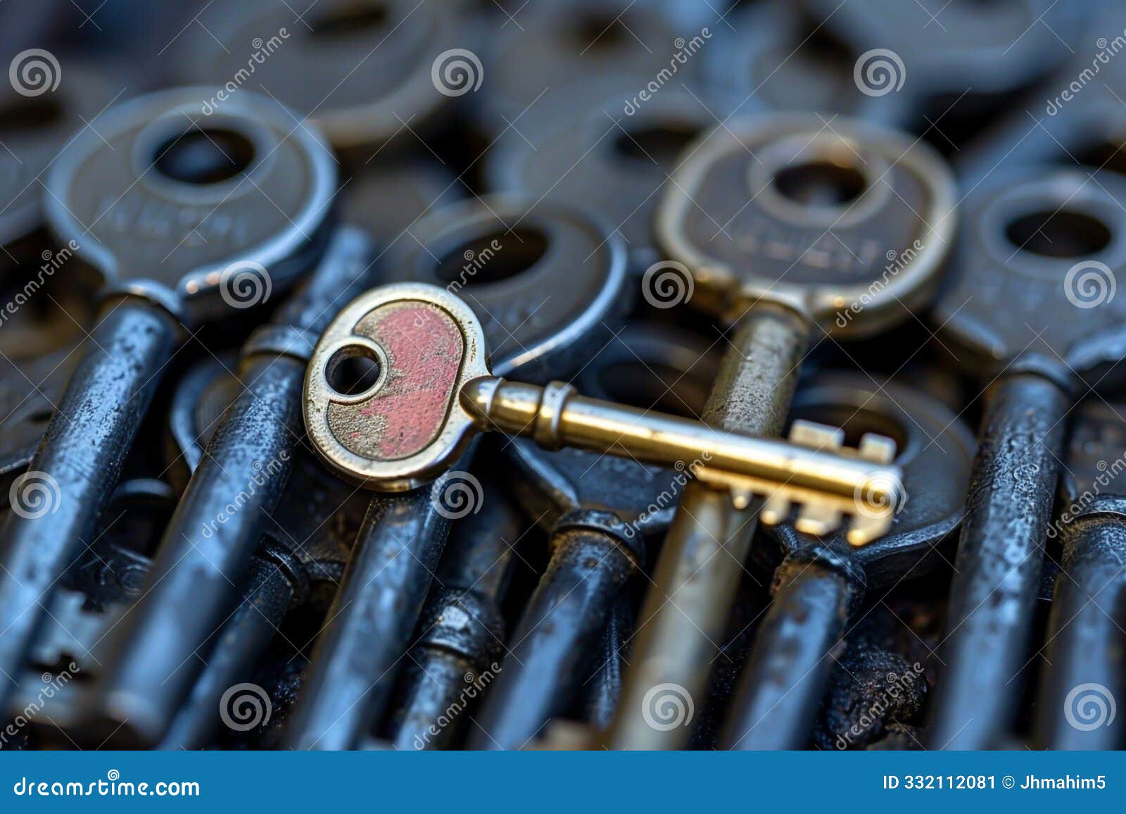 A Key Lying Apart from a Pile of Identical Keys Symbolizing the Unique ...