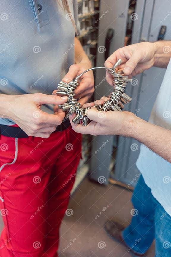 Key Maker with a Bunch of Skeleton Keys Stock Image - Image of keymaker ...