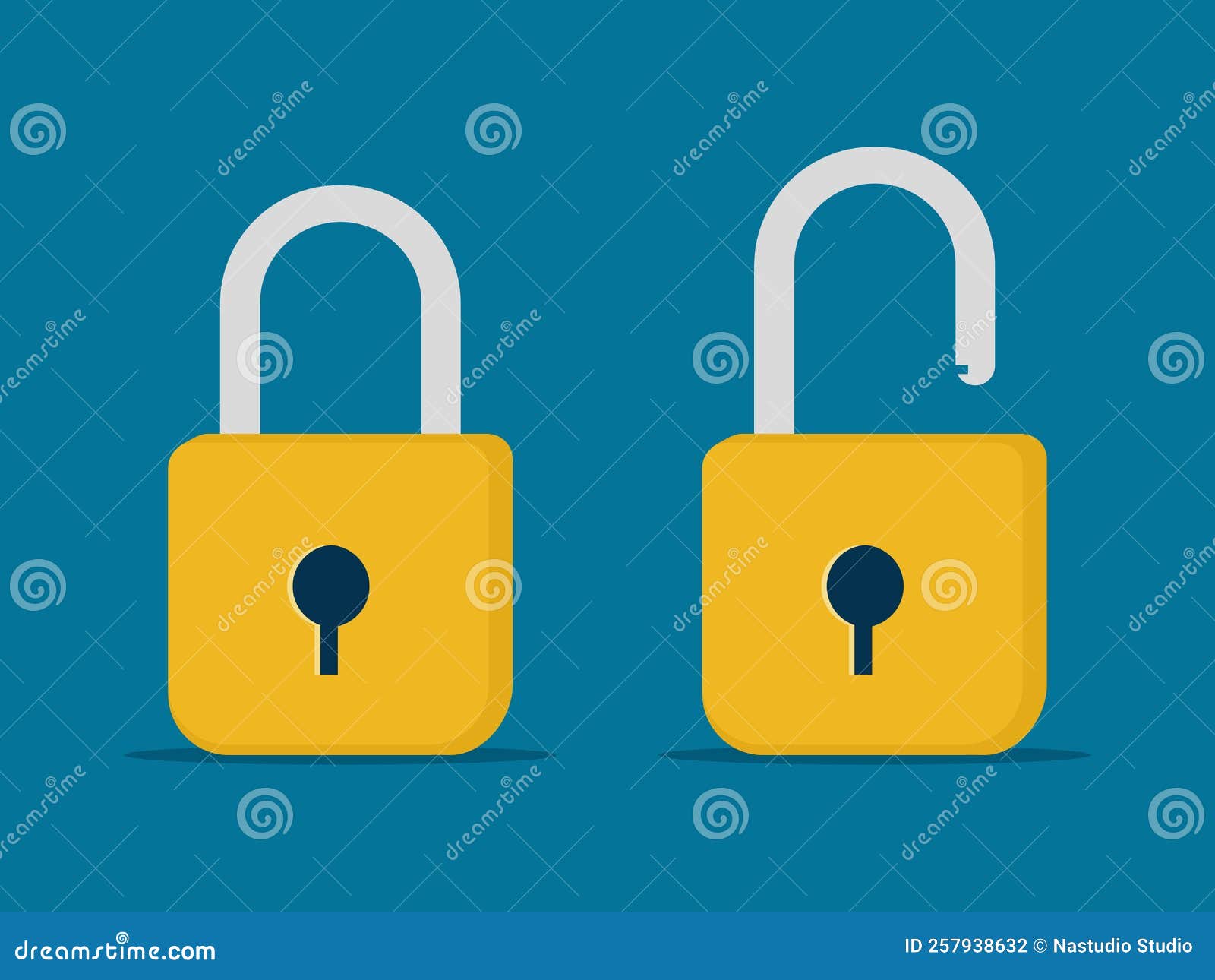 Key and Master. Unlock and Lock Stock Vector - Illustration of ...