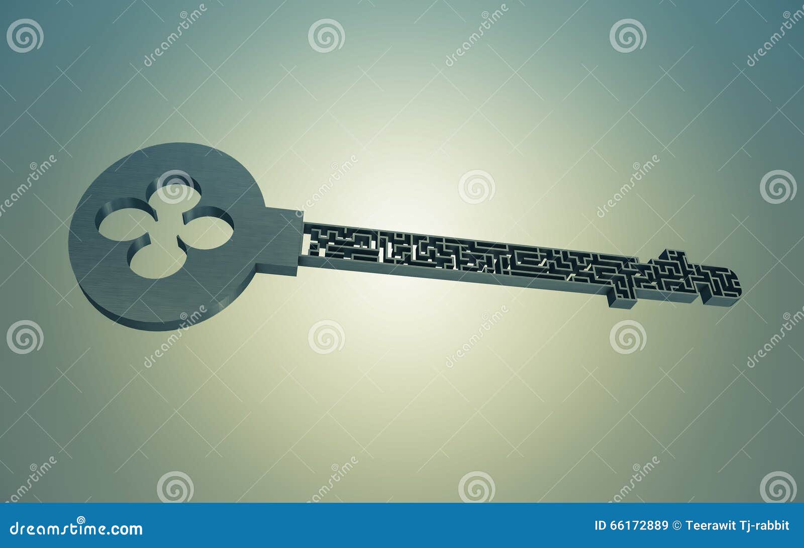 The Key is a Maze, on a Gray Gradient Background. Stock Illustration ...