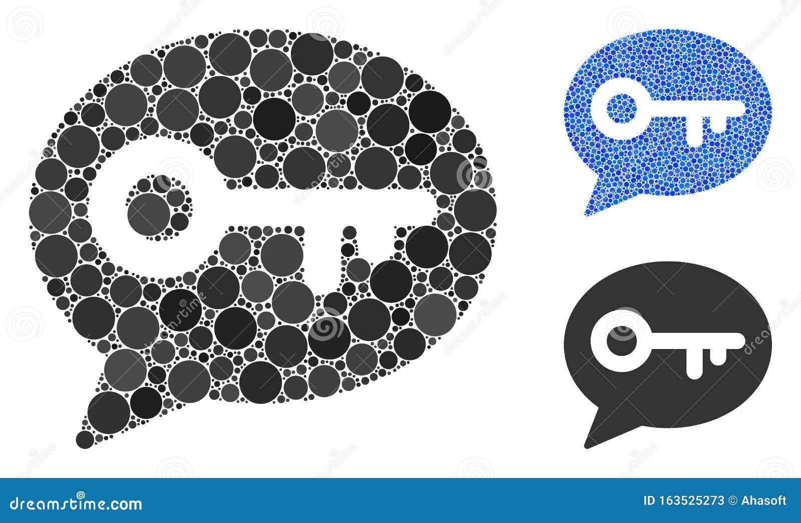 Key Message Composition Icon of Spheric Items Stock Illustration ...