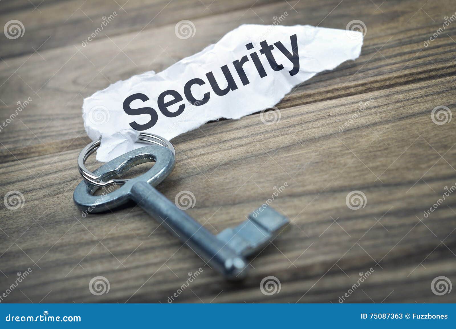 Key with message Security stock image. Image of door - 75087363