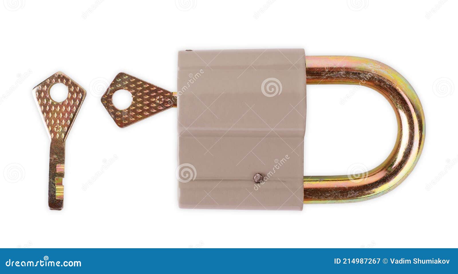 Key in the Metal Lock. Isolated Stock Image - Image of guard, closeup ...