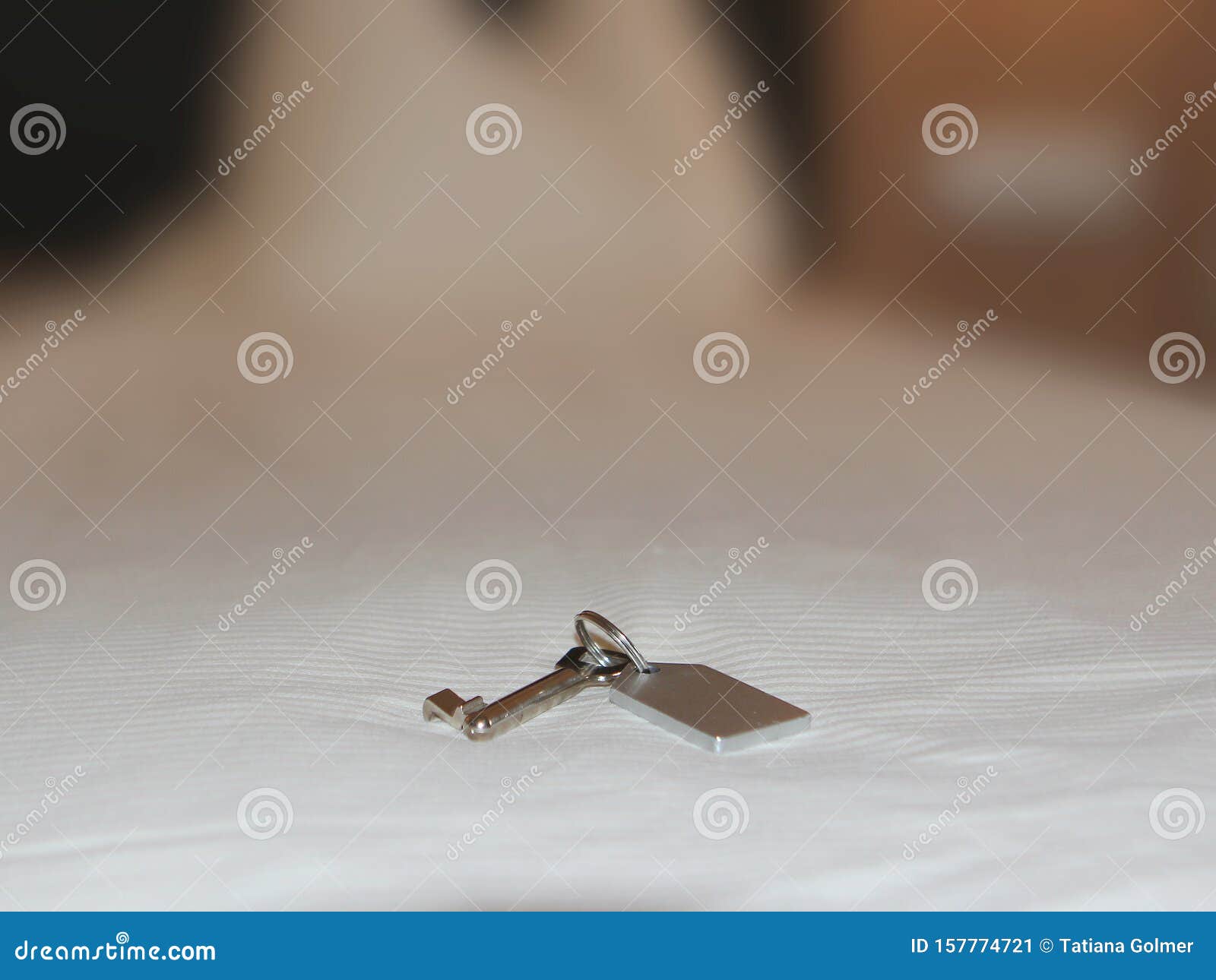 Key with a Metal Tag from the Hotel Room Stock Image - Image of ...