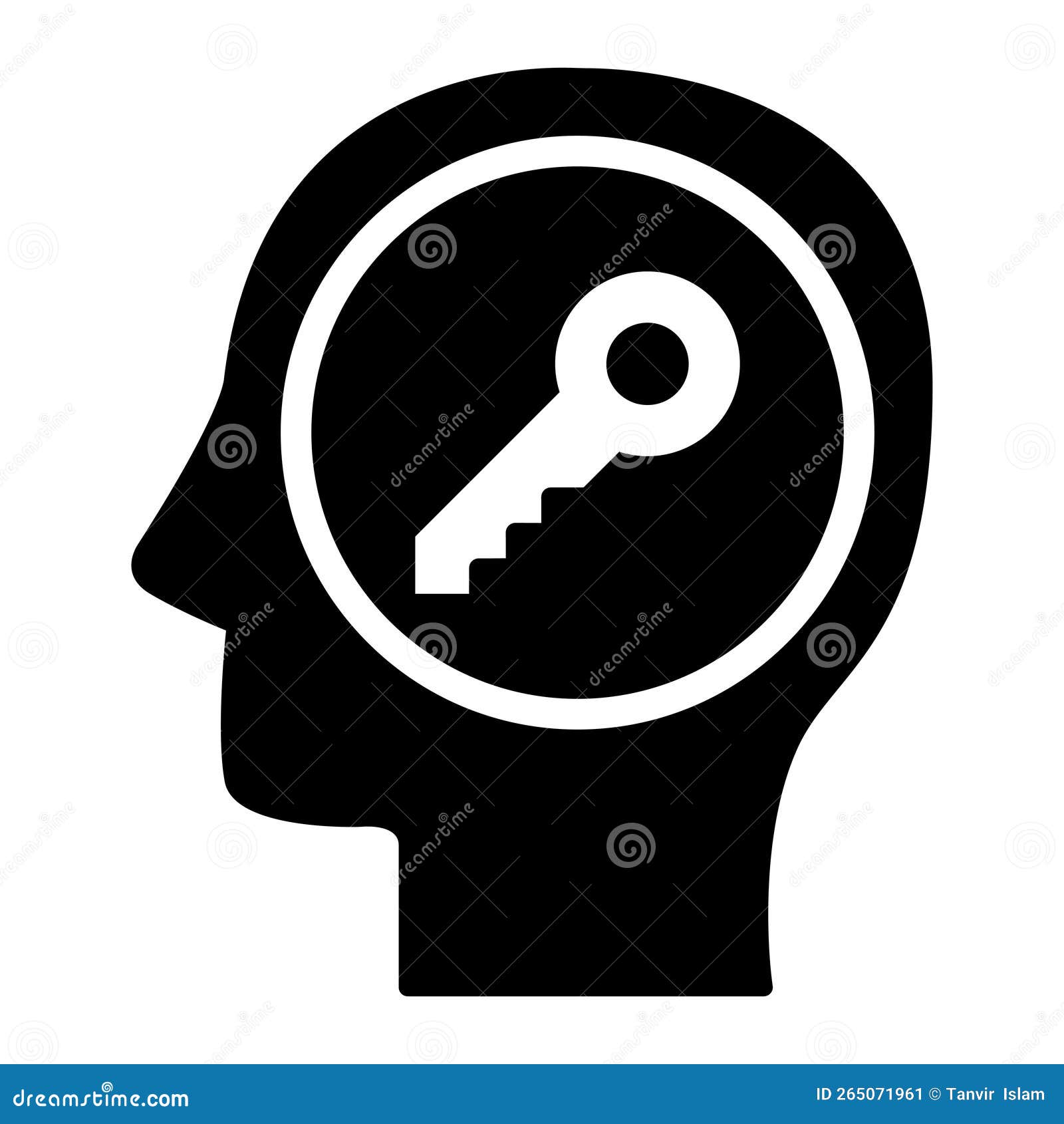 Key of Mind Icon in Flat Style Stock Vector - Illustration of design ...