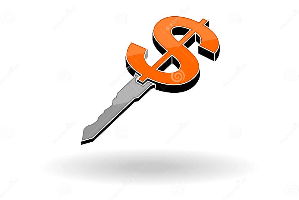 Key for Money and 3d Icon Vector Illustration Stock Vector ...