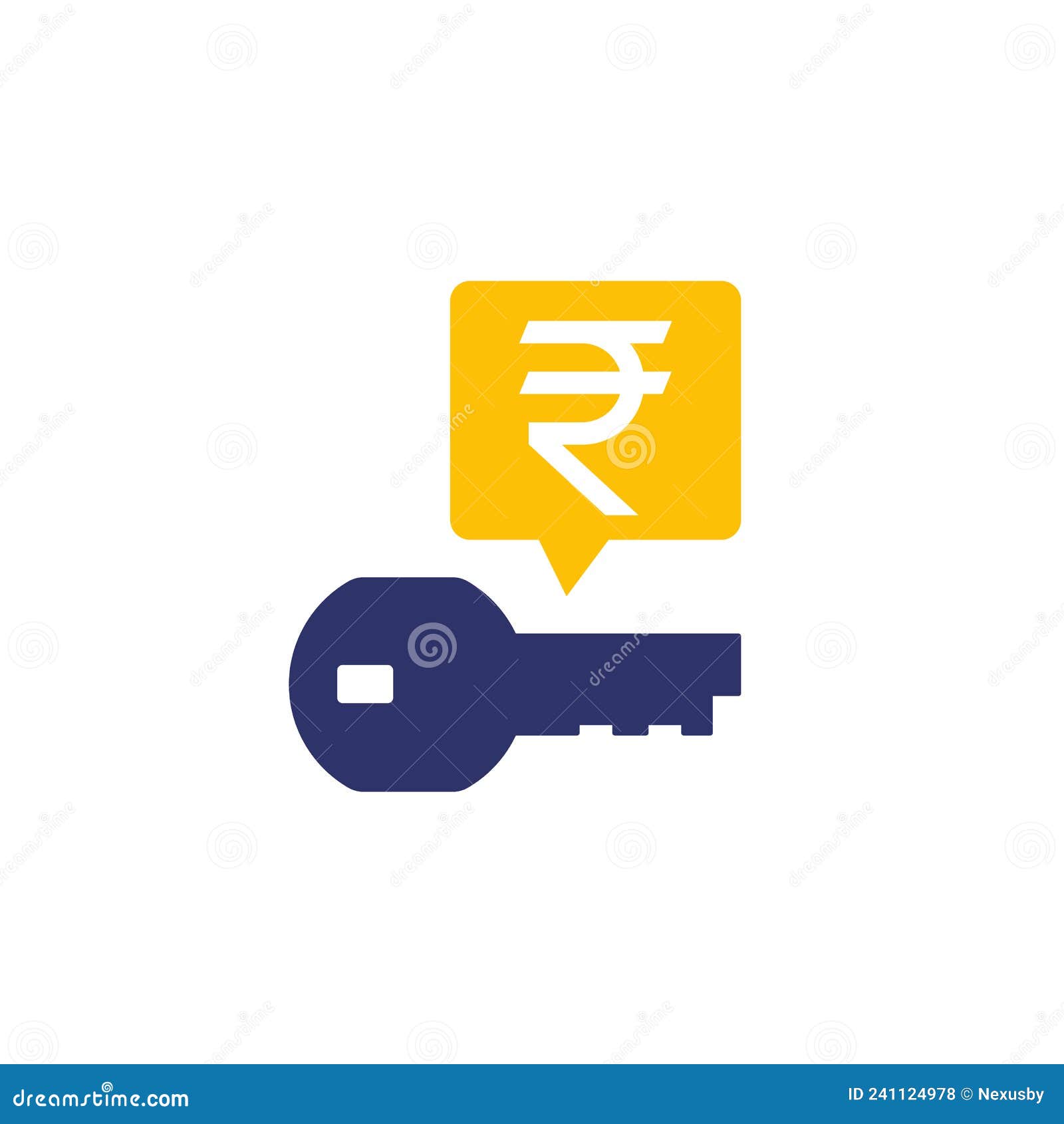 Key Money Icon with a Rupee Stock Vector - Illustration of current ...