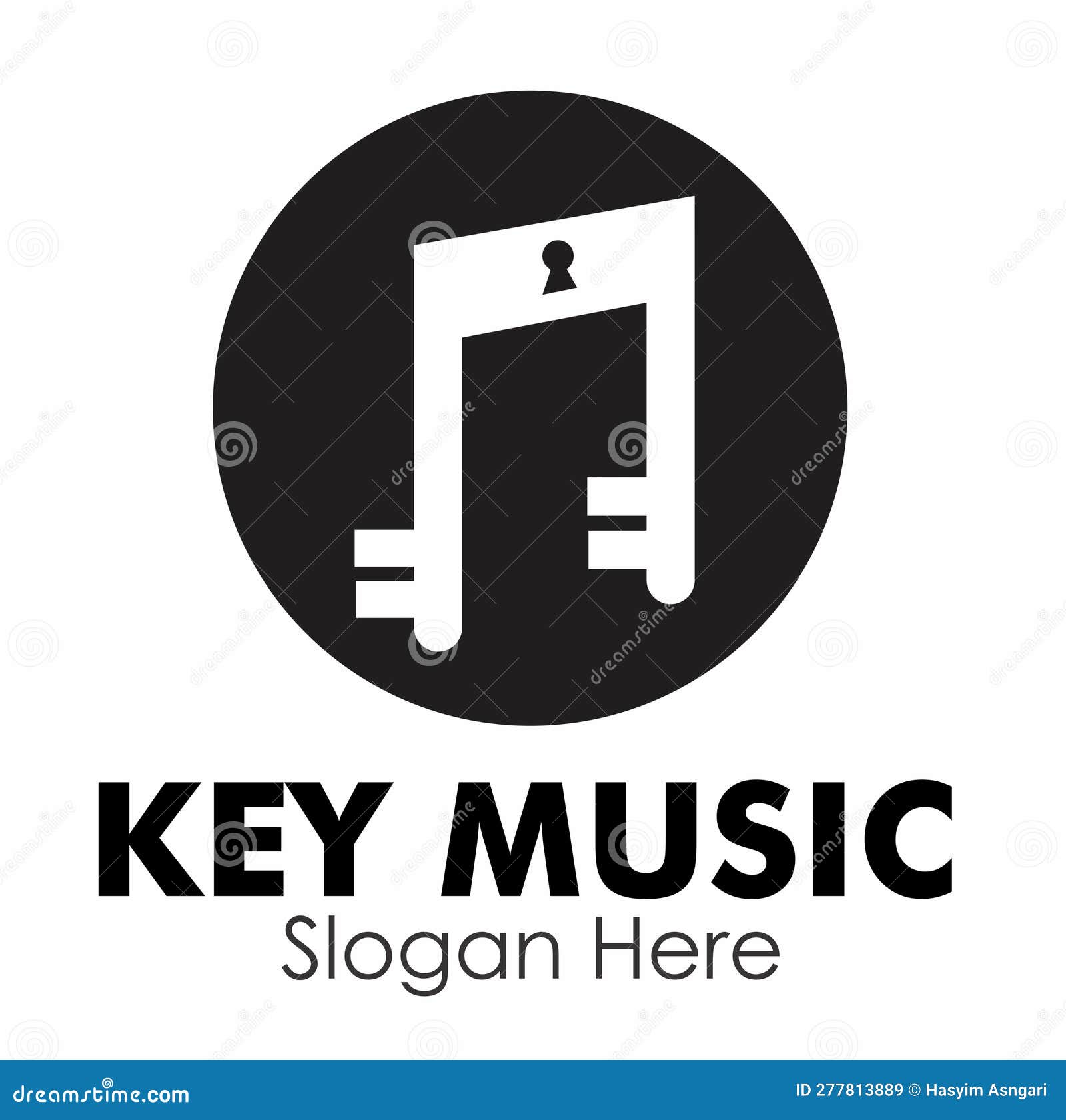 Key Music Logo Design Concept Stock Illustration - Illustration of ...