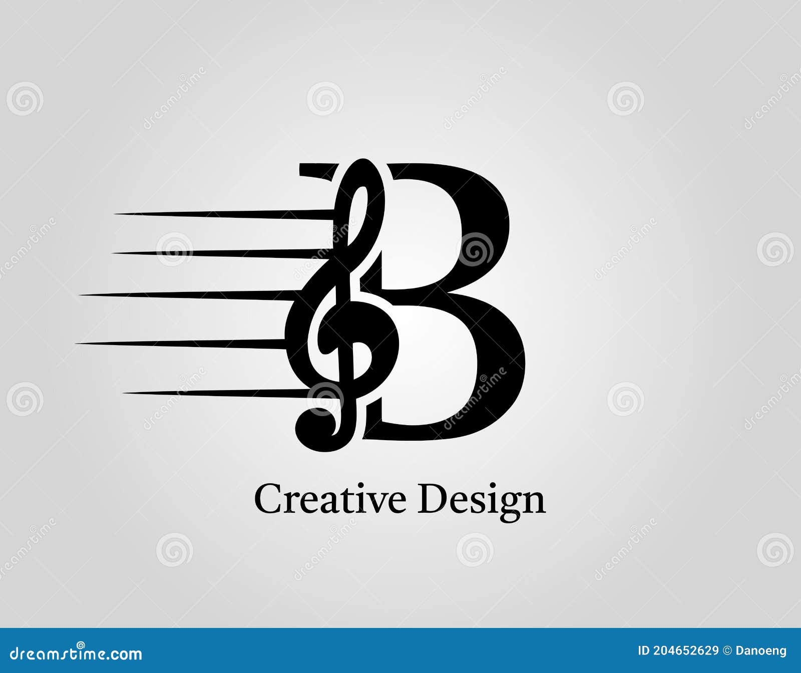 Key Note B Letter Logo Vector. Music Note on Initial B Design Stock ...