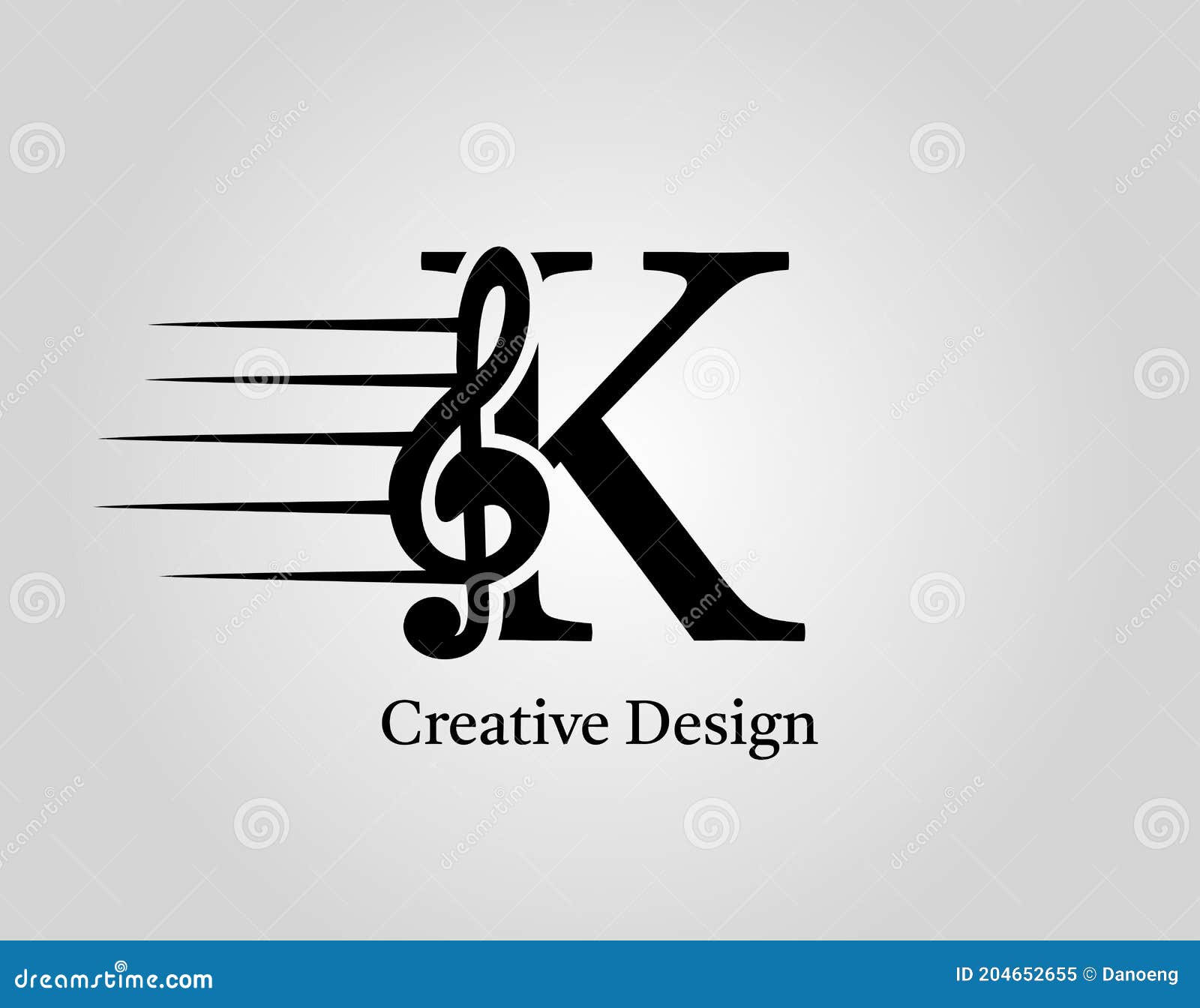 Key Note K Letter Logo Vector. Music Note on Initial K Design Stock ...