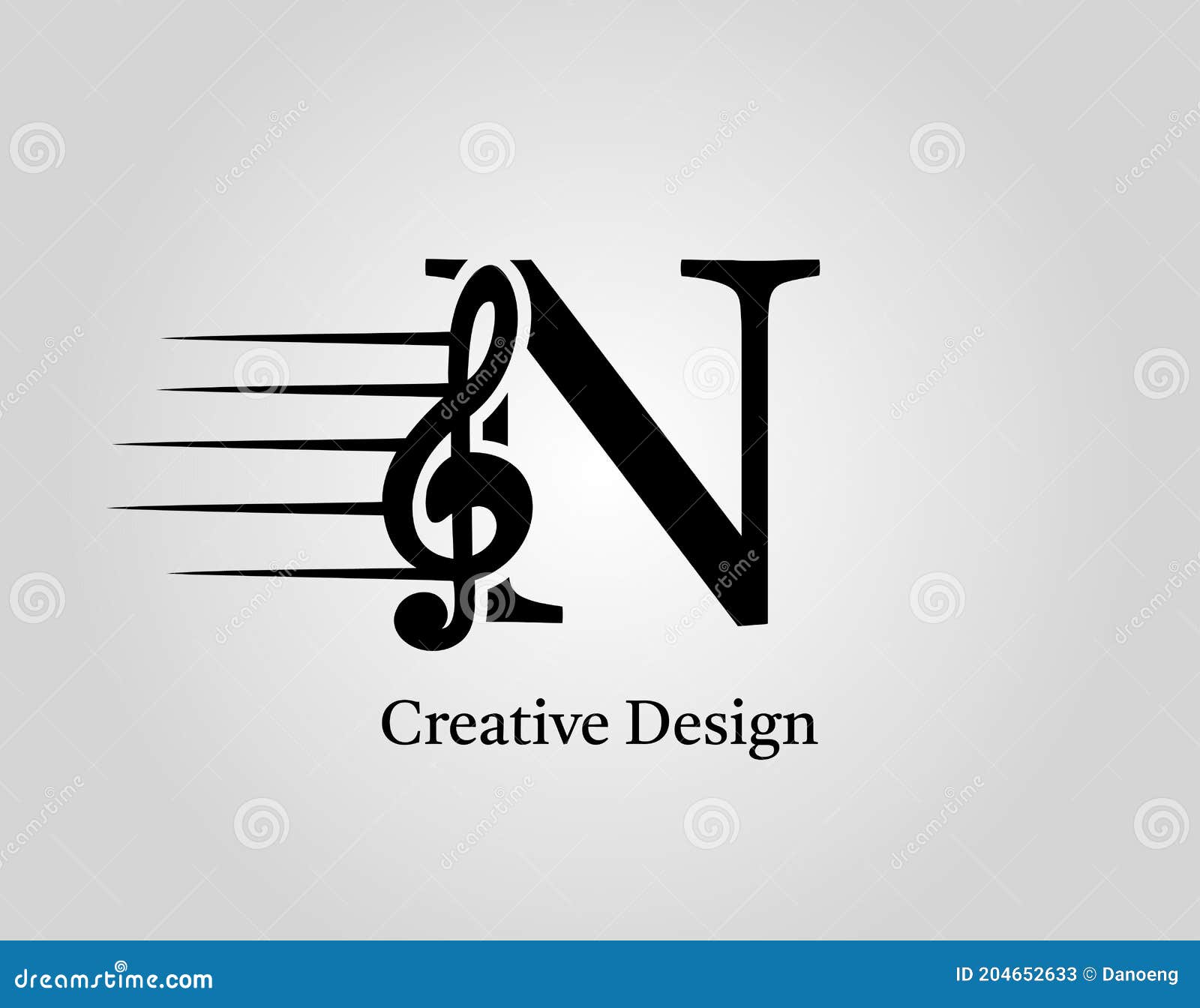 Key Note N Letter Logo Vector. Music Note on Initial N Design Stock ...