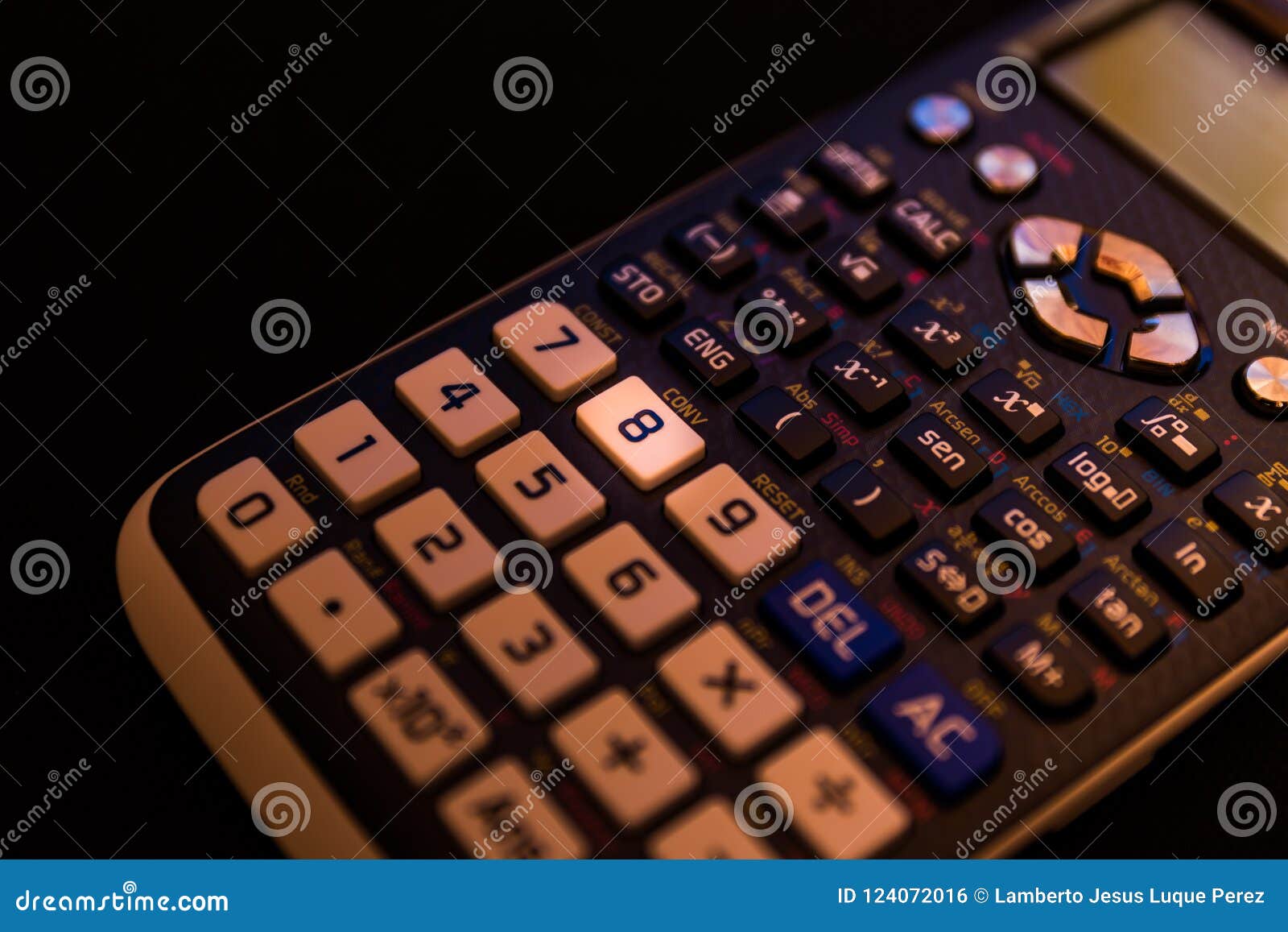 Key Number Eight of the Keyboard of a Calculator Stock Photo - Image of ...