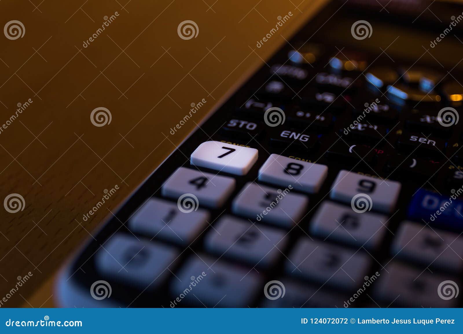 Key Number Seven of the Keyboard of a Calculator Stock Photo - Image of ...