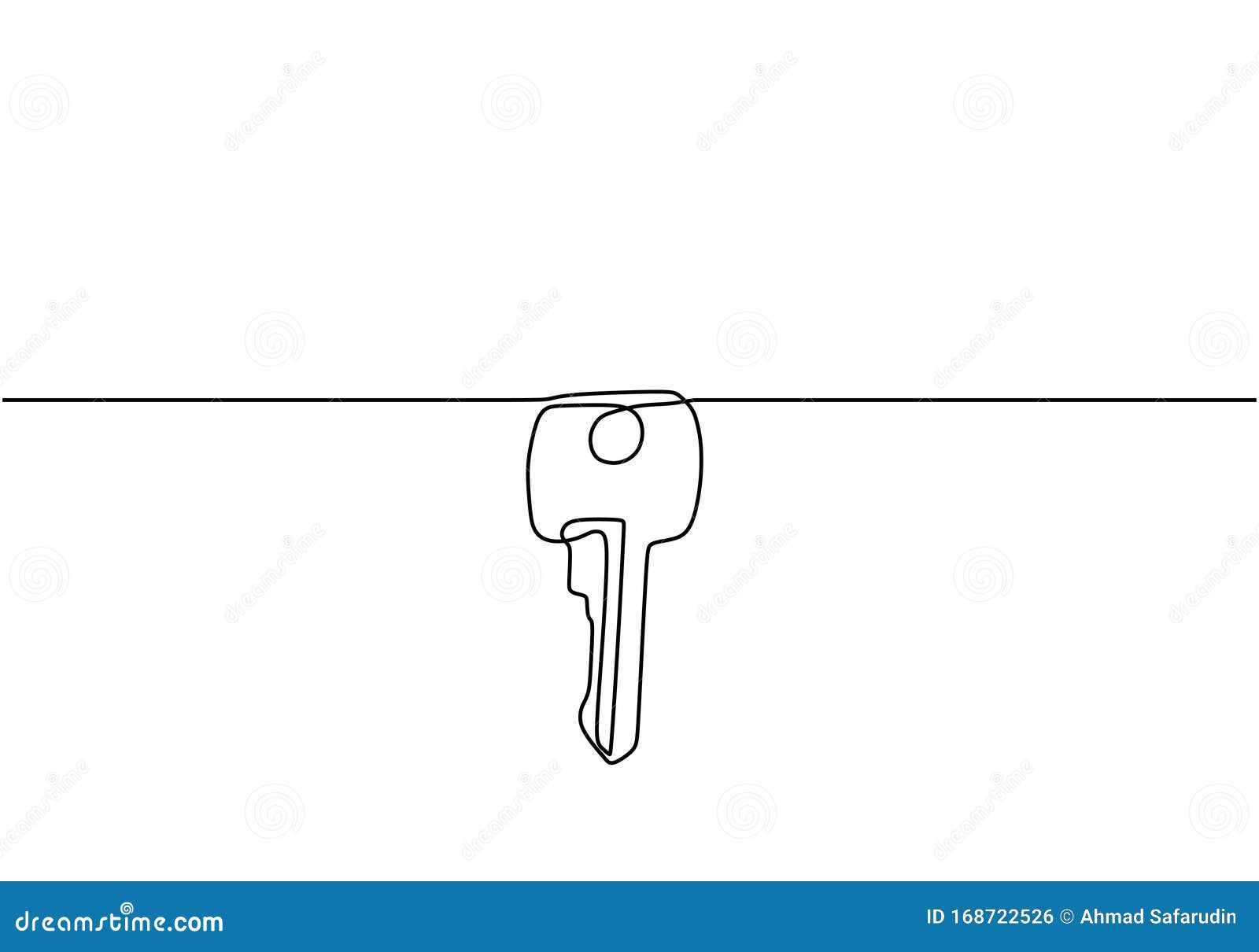 Key One Line Drawing of Isolated Vector Object Stock Vector ...