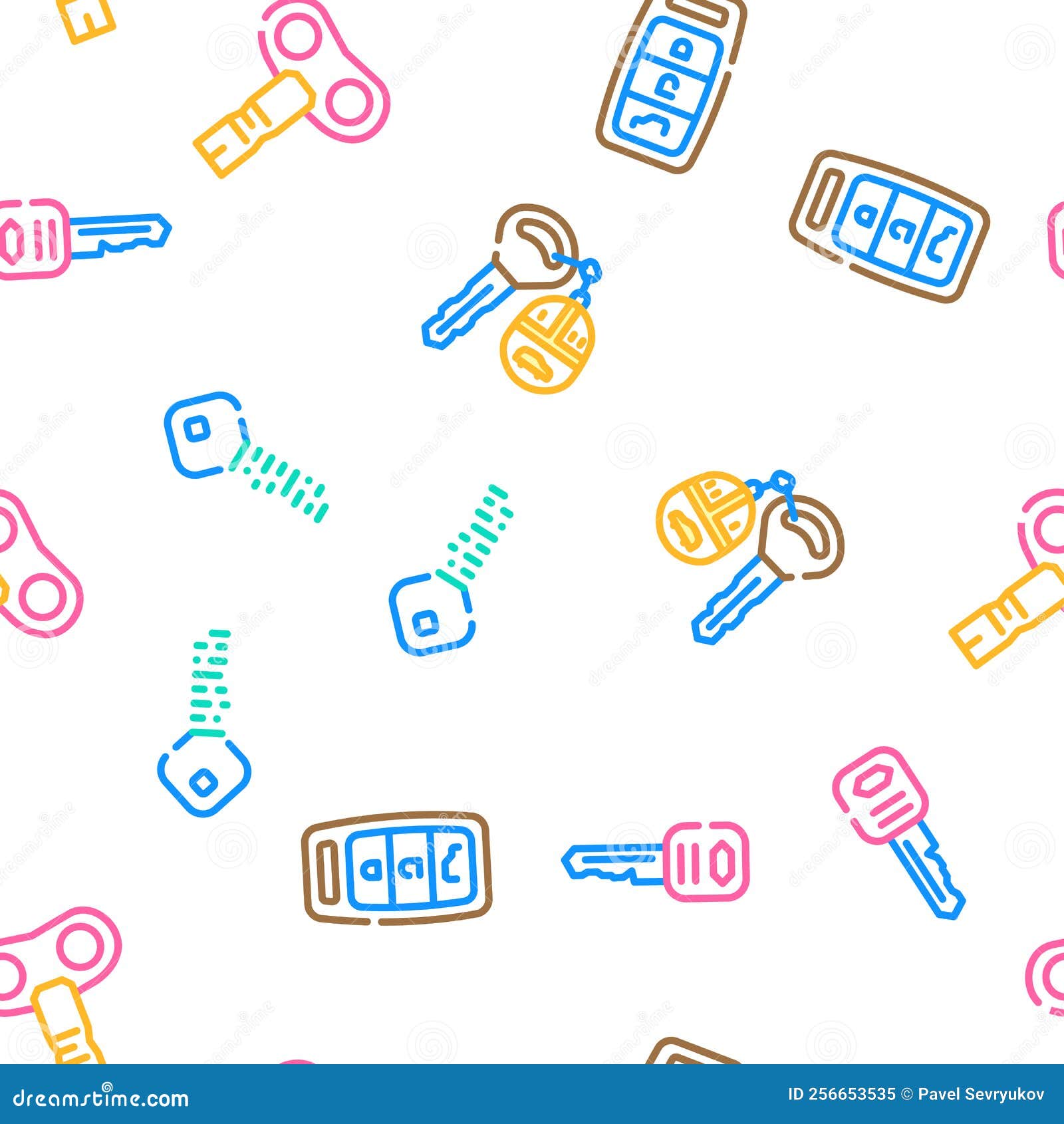 Key for Open and Close Padlock Vector Seamless Pattern Stock ...