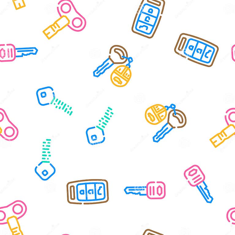Key for Open and Close Padlock Vector Seamless Pattern Stock ...