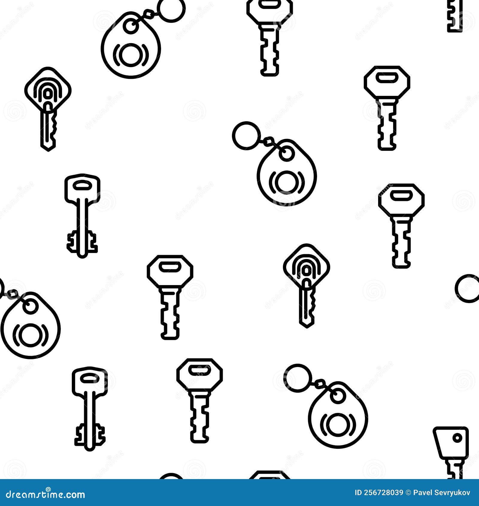 Key for Open and Close Padlock Vector Seamless Pattern Stock Vector ...