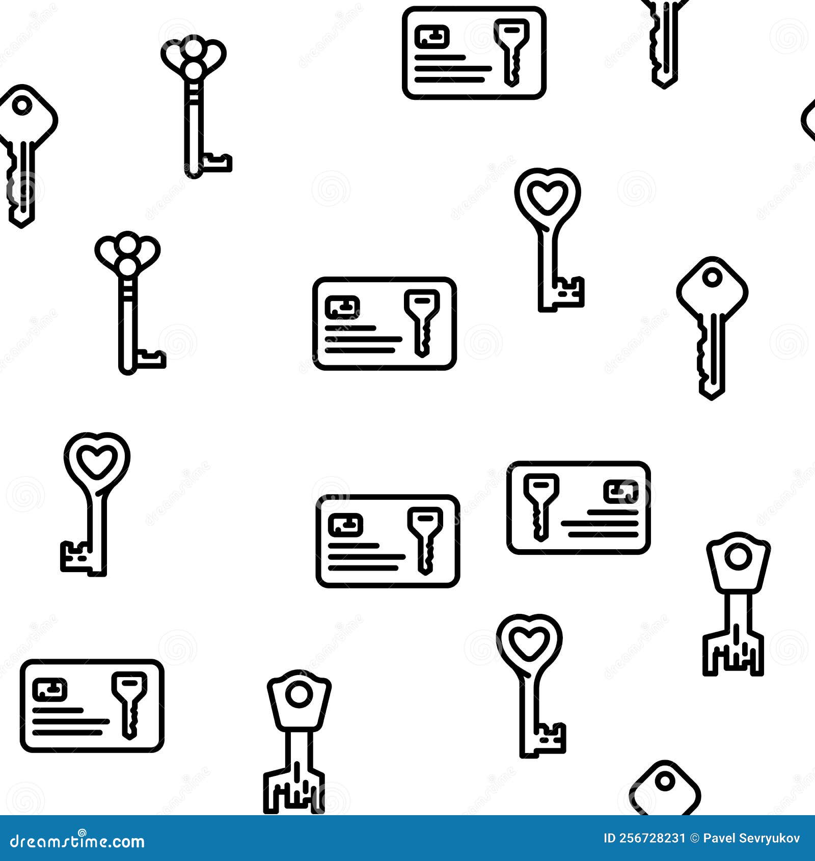 Key for Open and Close Padlock Vector Seamless Pattern Stock ...