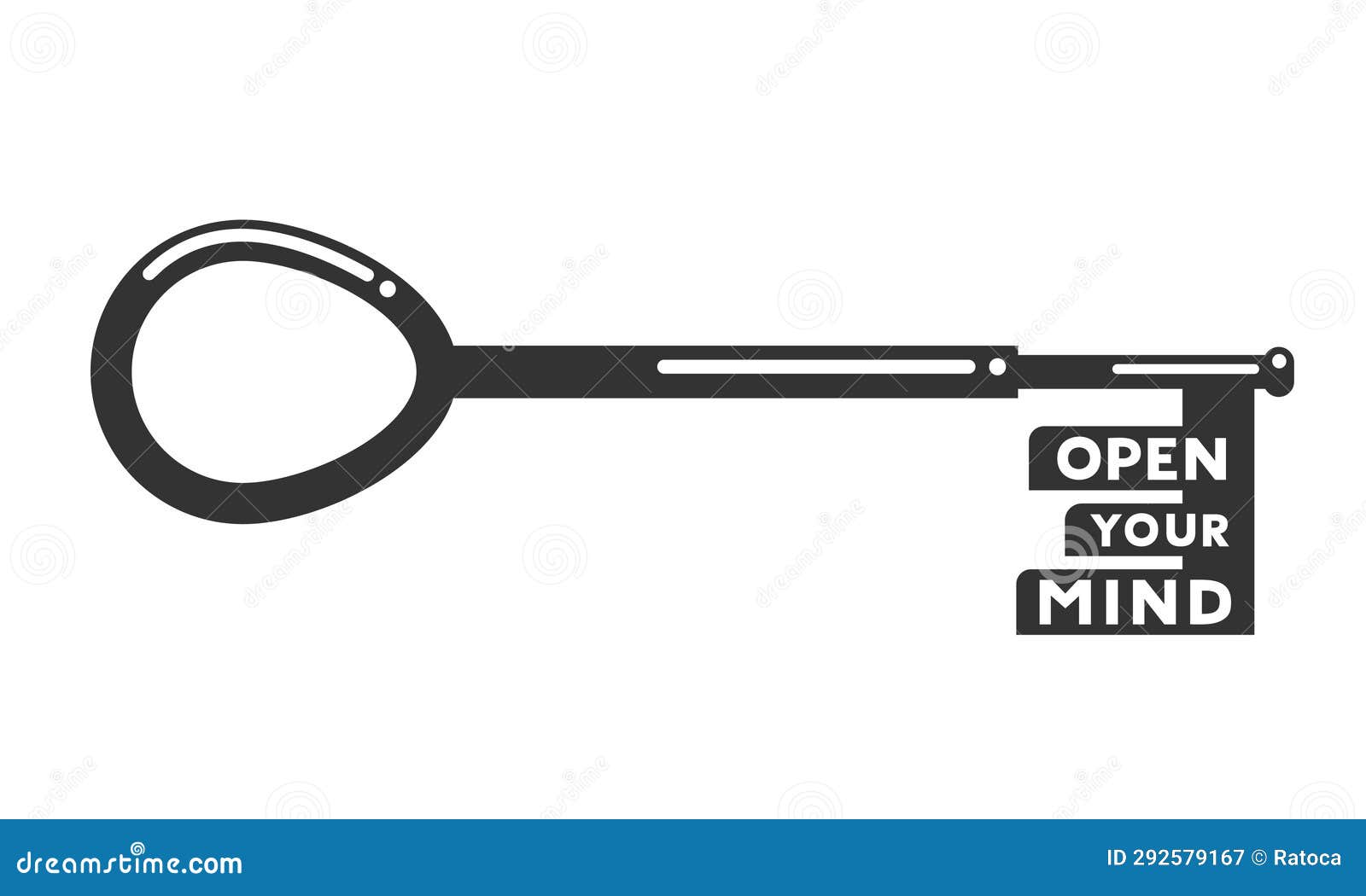 Key with Open Your Mind Message Stock Vector - Illustration of idea ...