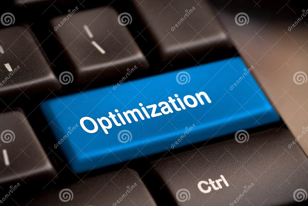 Key with Optimization Word on Laptop Keyboard. Stock Photo - Image of ...