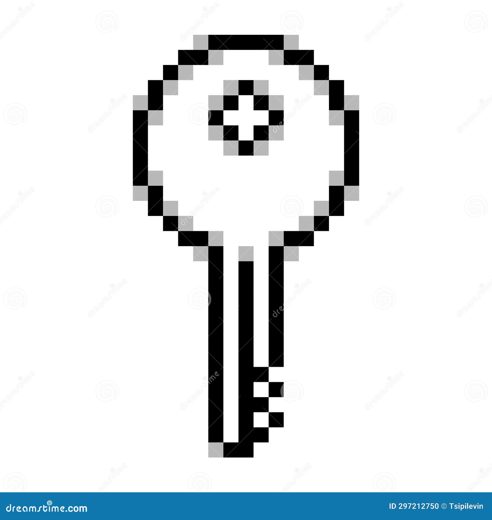 Key Outline Pixel Art on White Background Stock Illustration ...