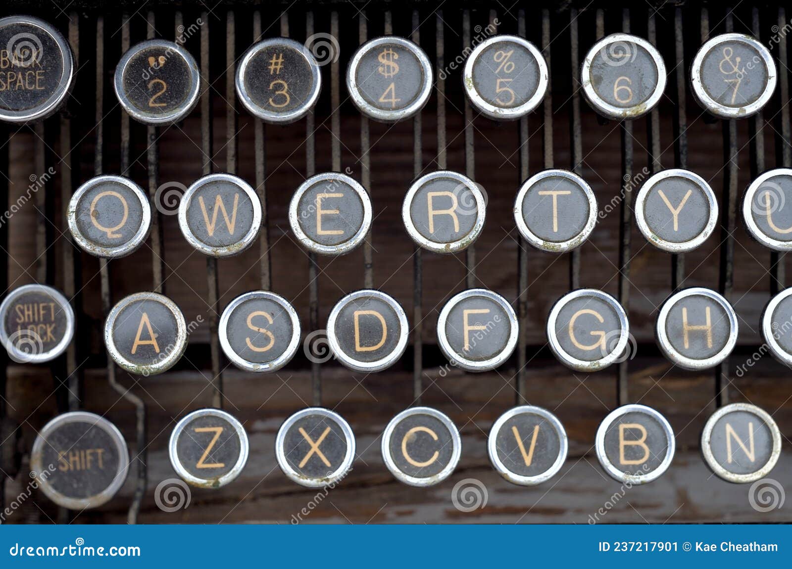 Key pads of old typewriter stock image. Image of closeup - 237217901