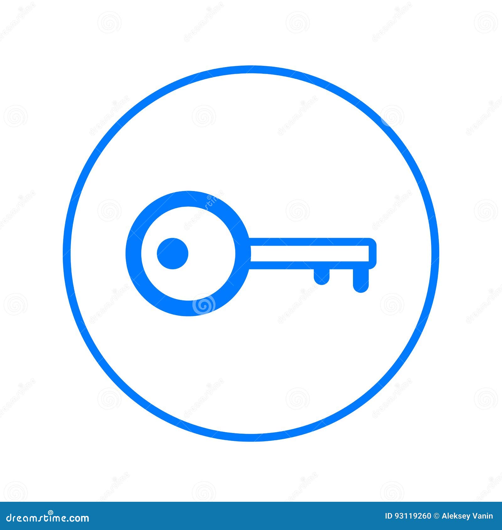 Key, Password Circular Line Icon. Round Colorful Sign. Flat Style ...