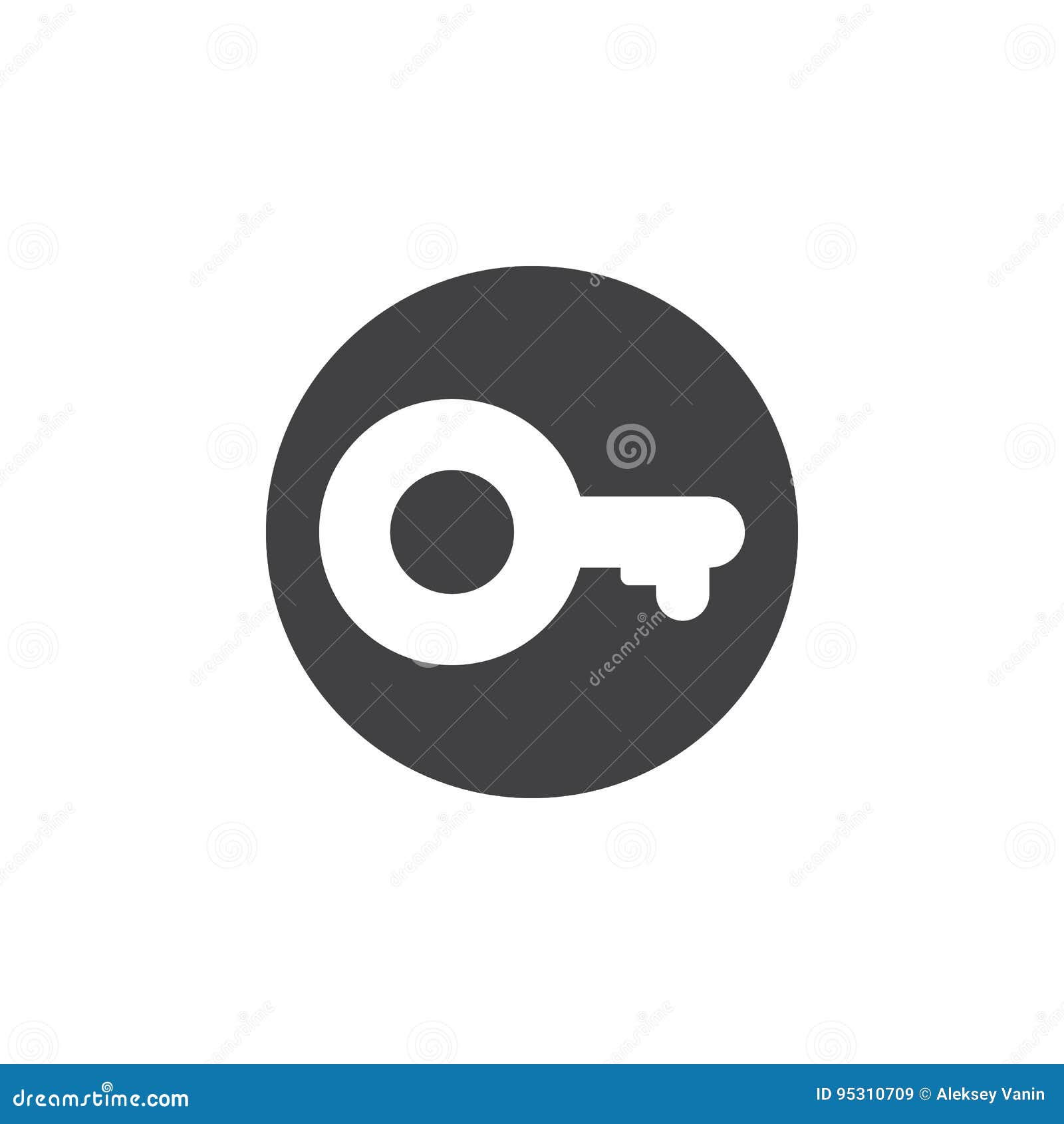 Key, Password Flat Icon. Round Simple Button, Circular Vector Sign ...