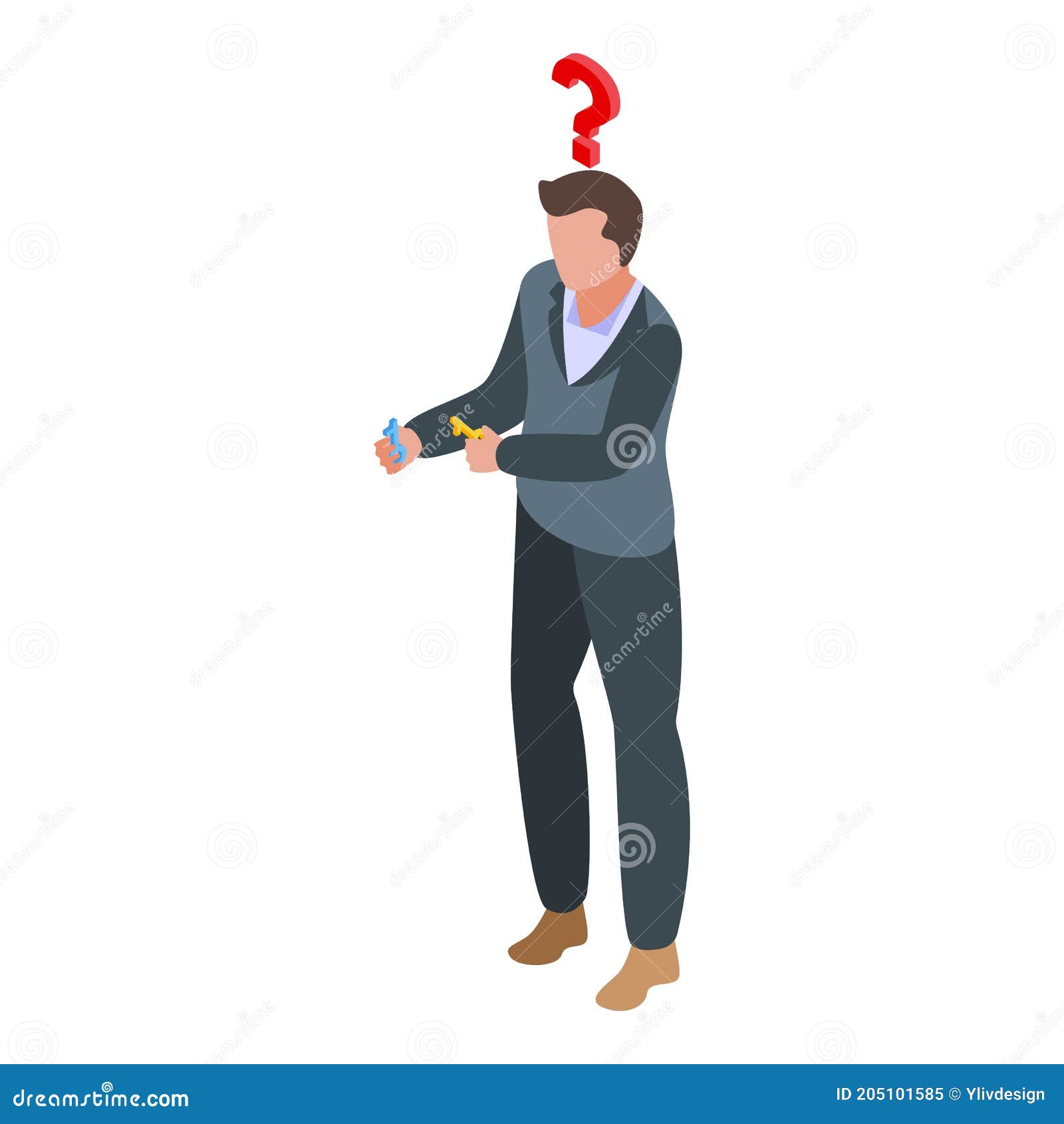 Key Password Man Icon, Isometric Style Stock Vector - Illustration of ...