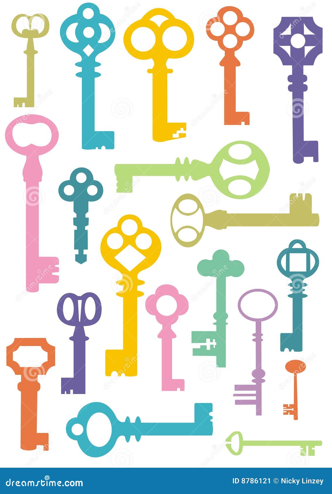 Key pattern stock vector. Illustration of colour, object - 8786121
