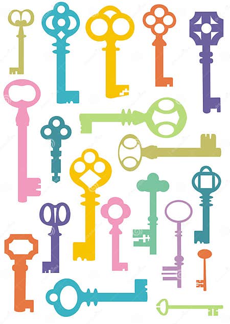 Key pattern stock vector. Illustration of colour, object - 8786121
