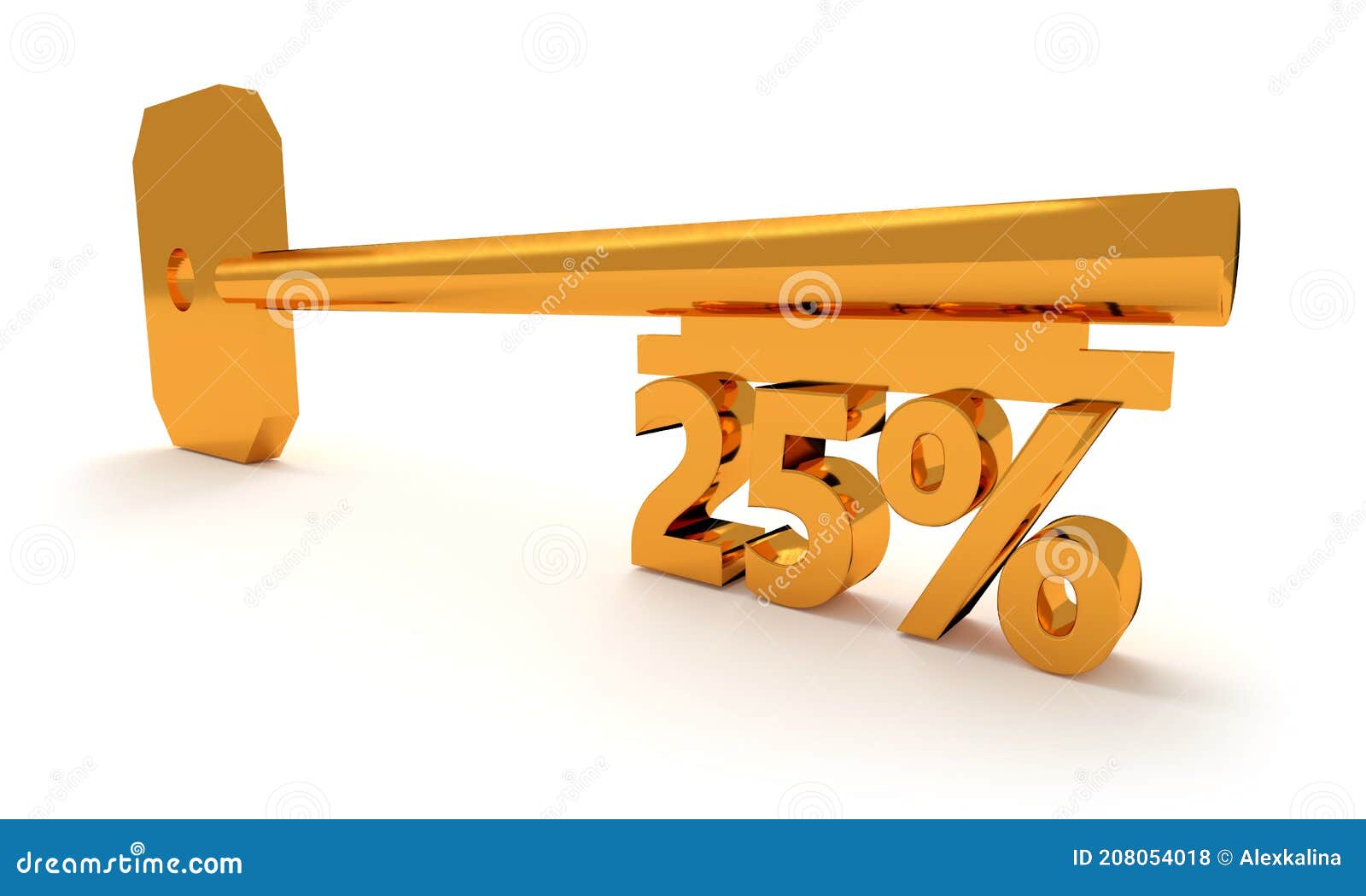 Key with 25 Percent Isolated on White Stock Illustration - Illustration ...