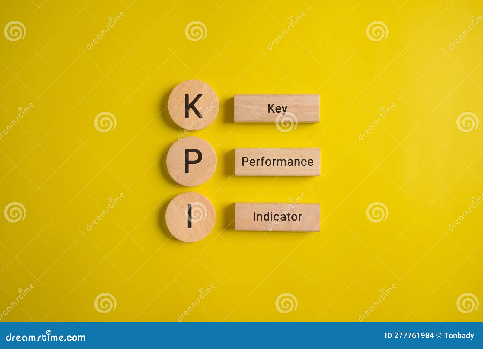 Key Performance Indicator Businessman Holding Wooden Cube With Kpi