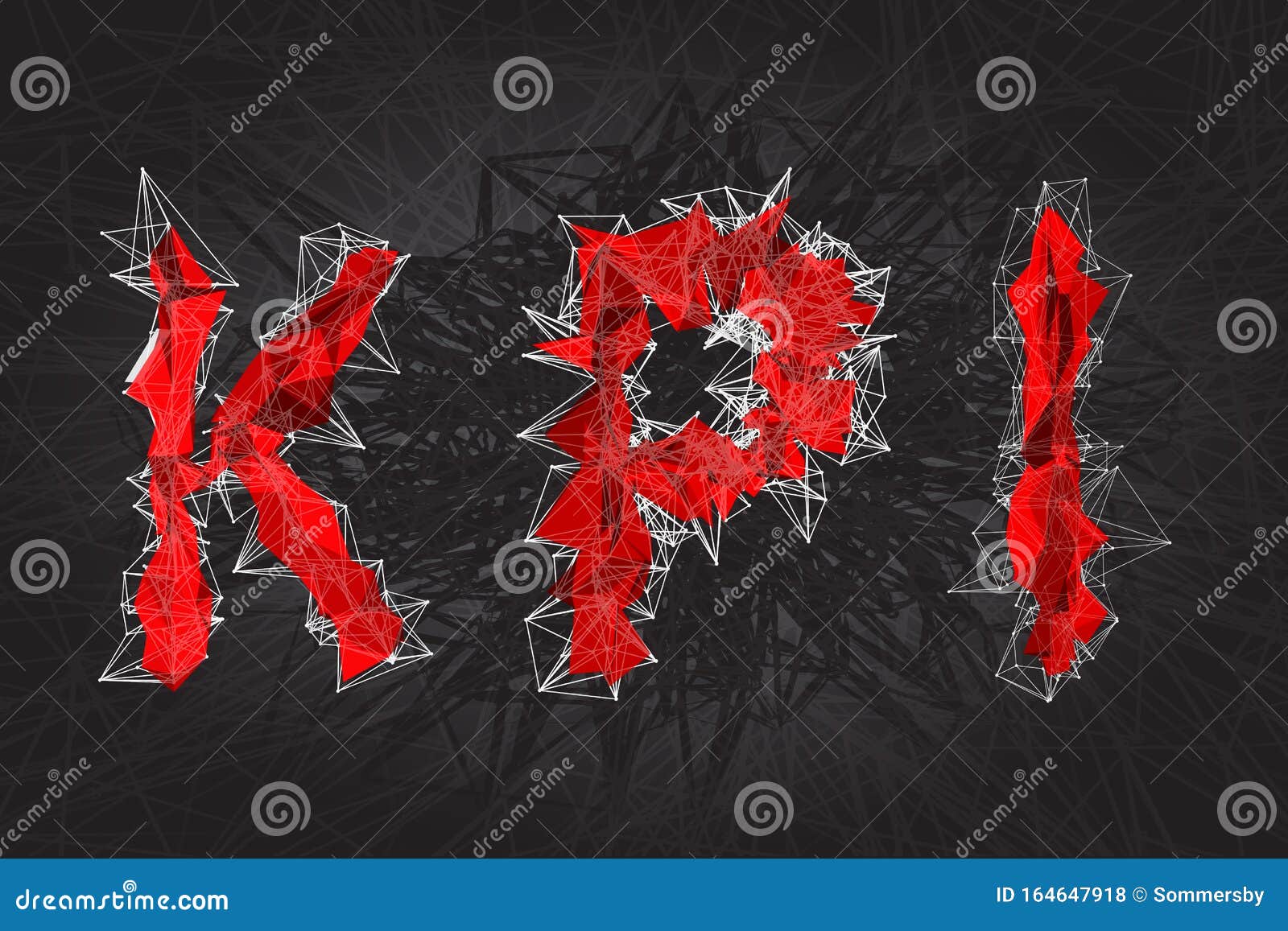 Key Performance Indicator Concept Text. Abstract Red Modern Triangular ...