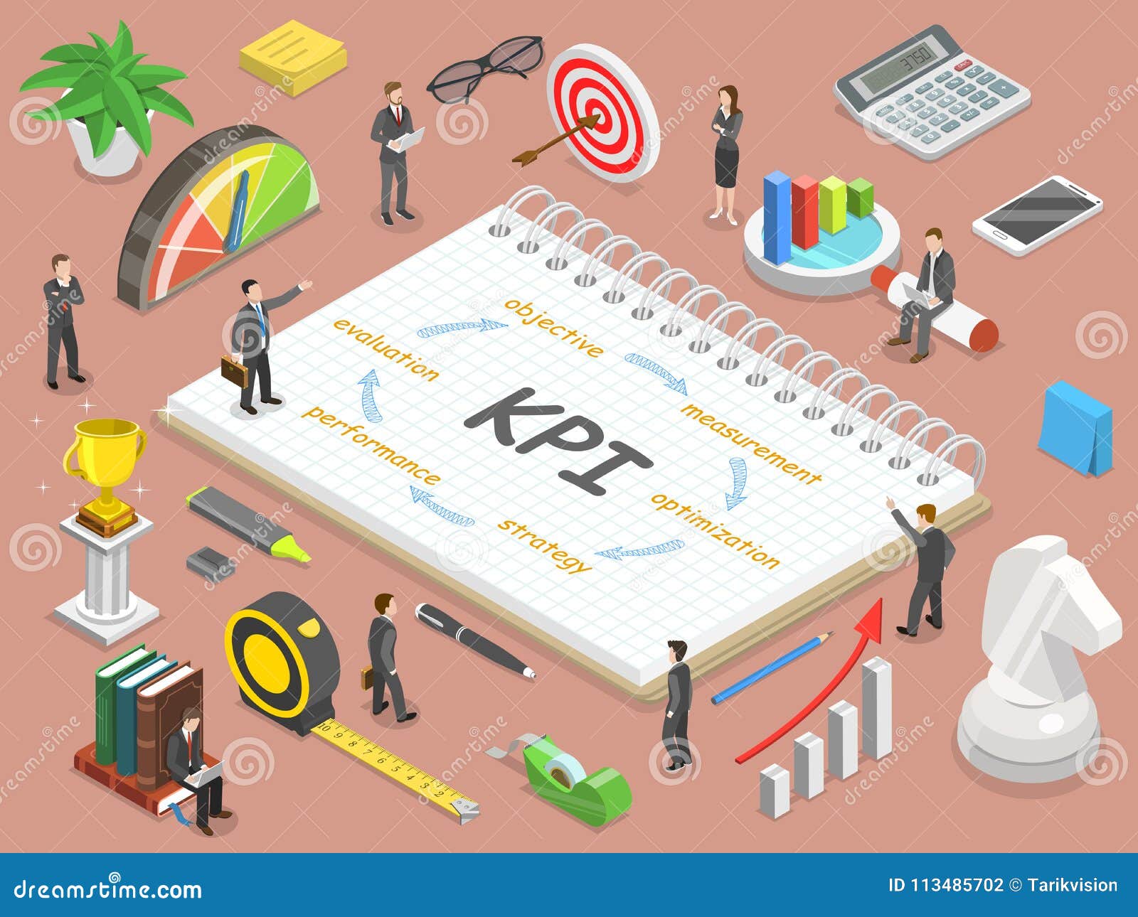 Key Performance Indicator Flat Isometric Vector. Stock Vector ... Key Performance Indicator Flat Isometric Vector. Stock Vector ...