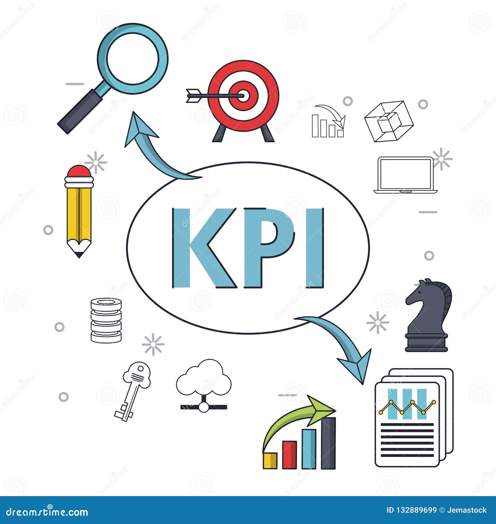 Key performance indicator stock vector. Illustration of dashboard ...
