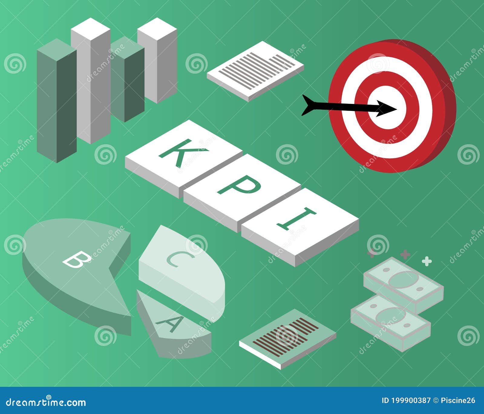 Key Performance Indicator KPI Sign with Its Element Vector Stock Vector ...