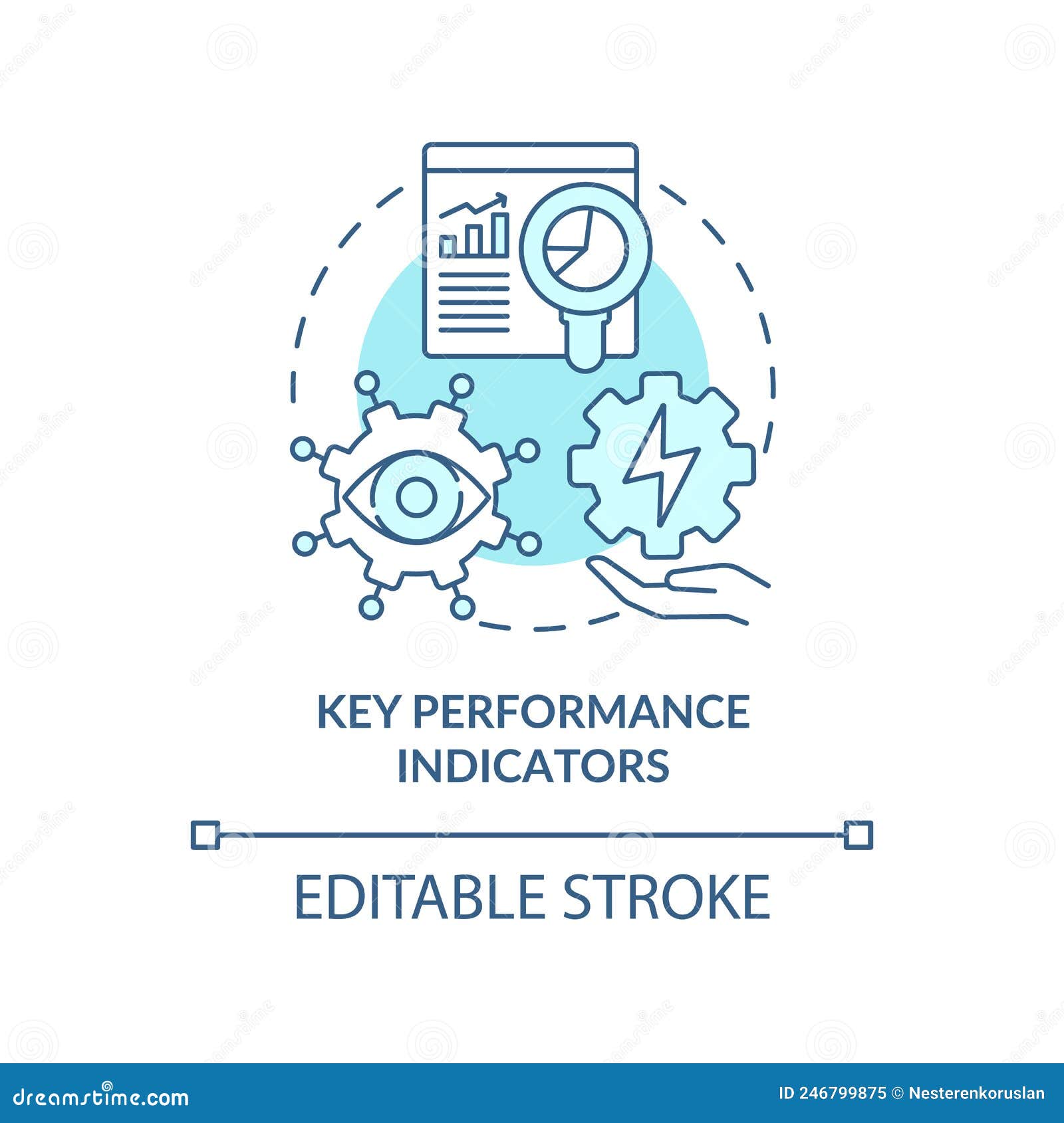 Key Performance Indicators Turquoise Concept Icon Stock Vector ...