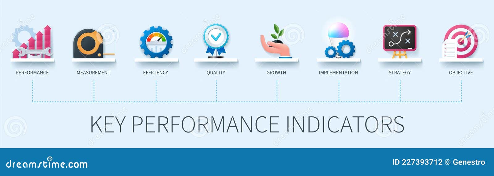 Key Performance Indncator Infographic in 3D Style Stock Vector ...