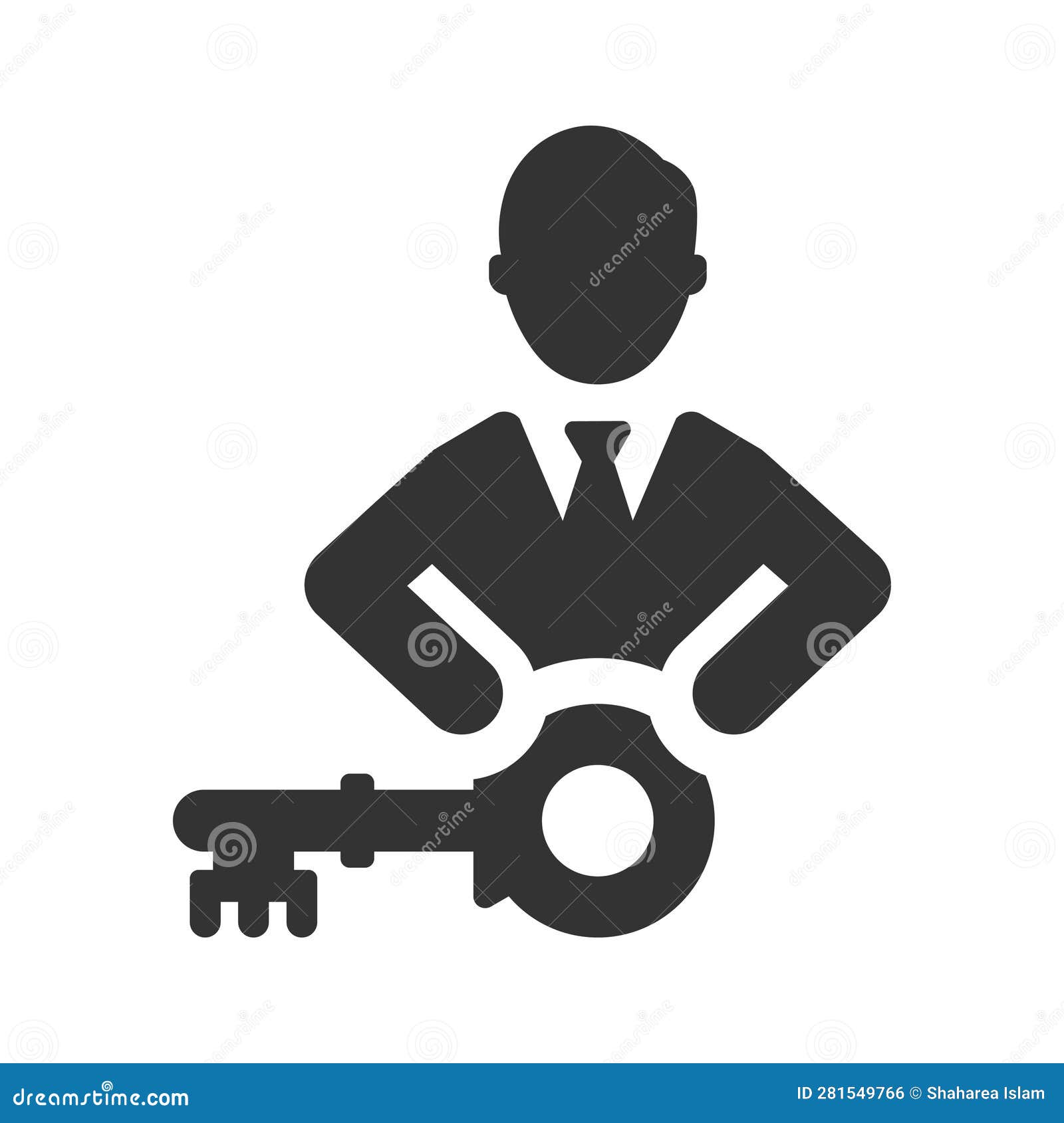 Key person icon stock vector. Illustration of symbol - 281549766