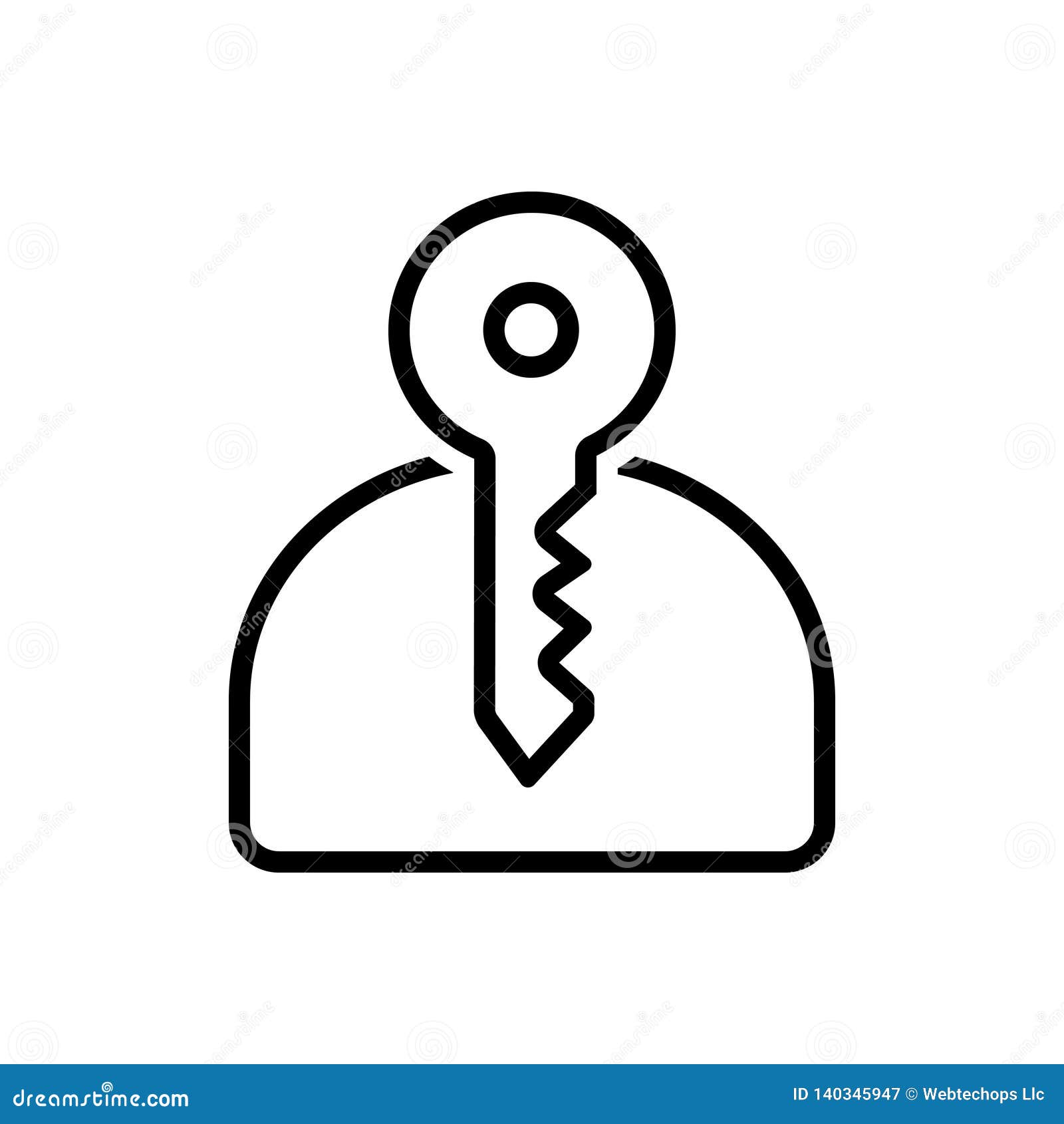 Black Line Icon for Key Person, Admin and Authority Stock Vector ...
