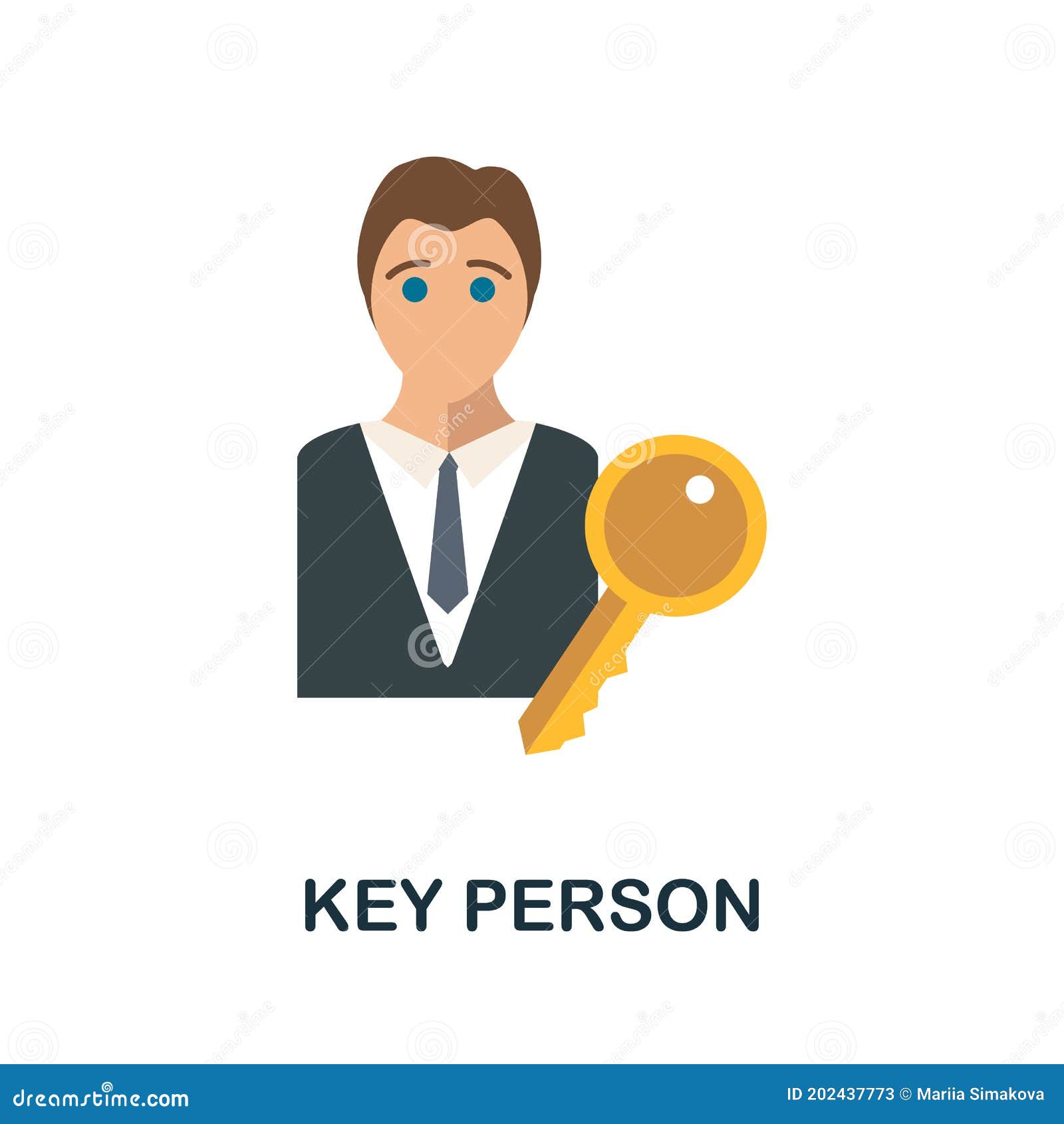 Key Person Icon. Simple Element from Human Resources Collection ...