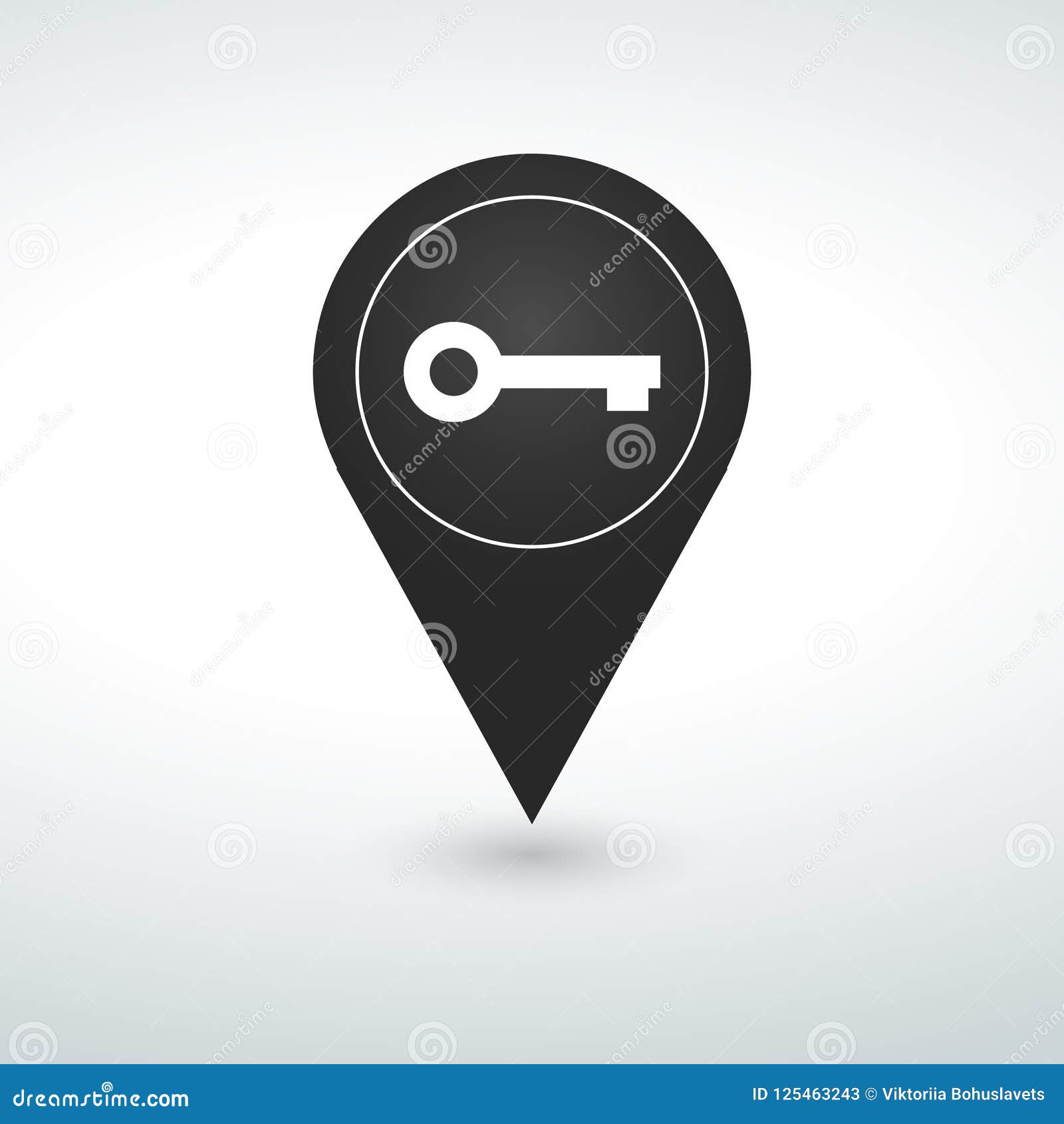 Key Pin Map Pin Icon on a White Background Stock Illustration ...