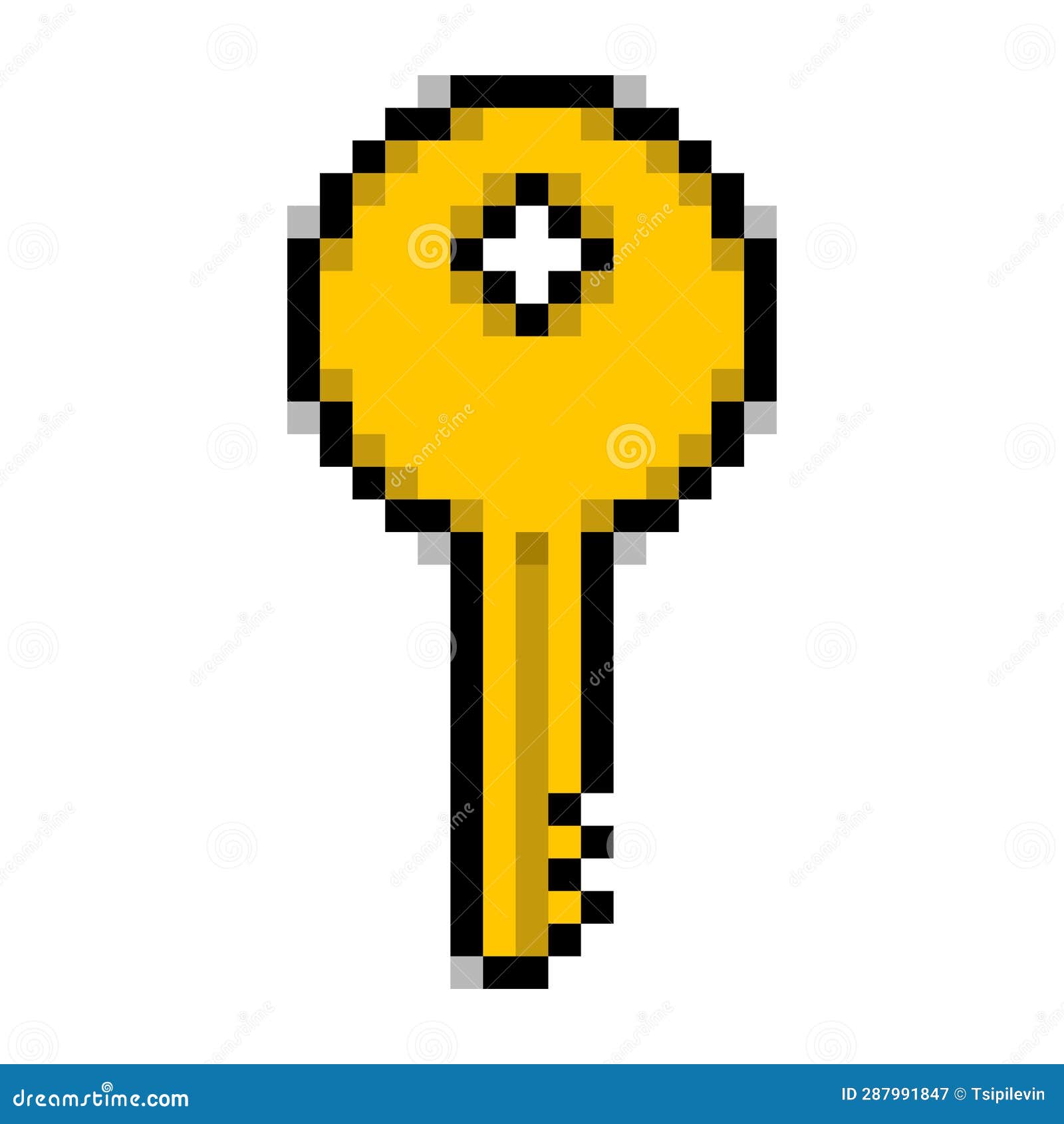 Key Pixel Art Icon on White Background Stock Illustration ...