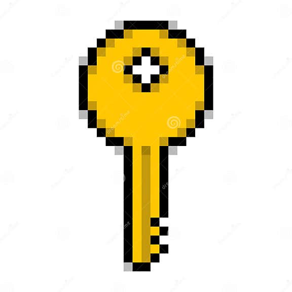 Key Pixel Art Icon on White Background Stock Illustration ...