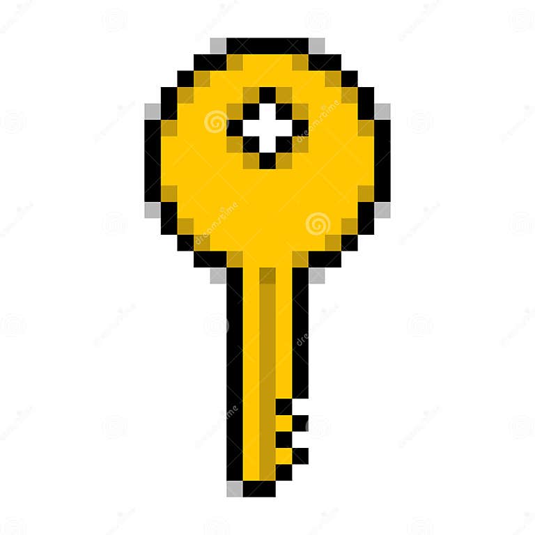 Key Pixel Art Icon on White Background Stock Illustration ...