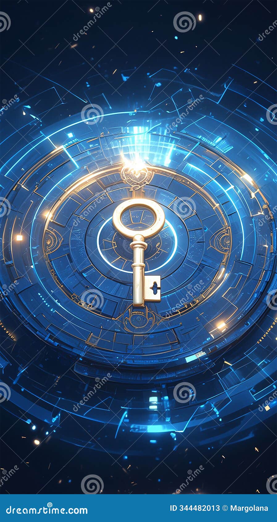 A Key is Placed on the Circuit Board Stock Illustration - Illustration ...