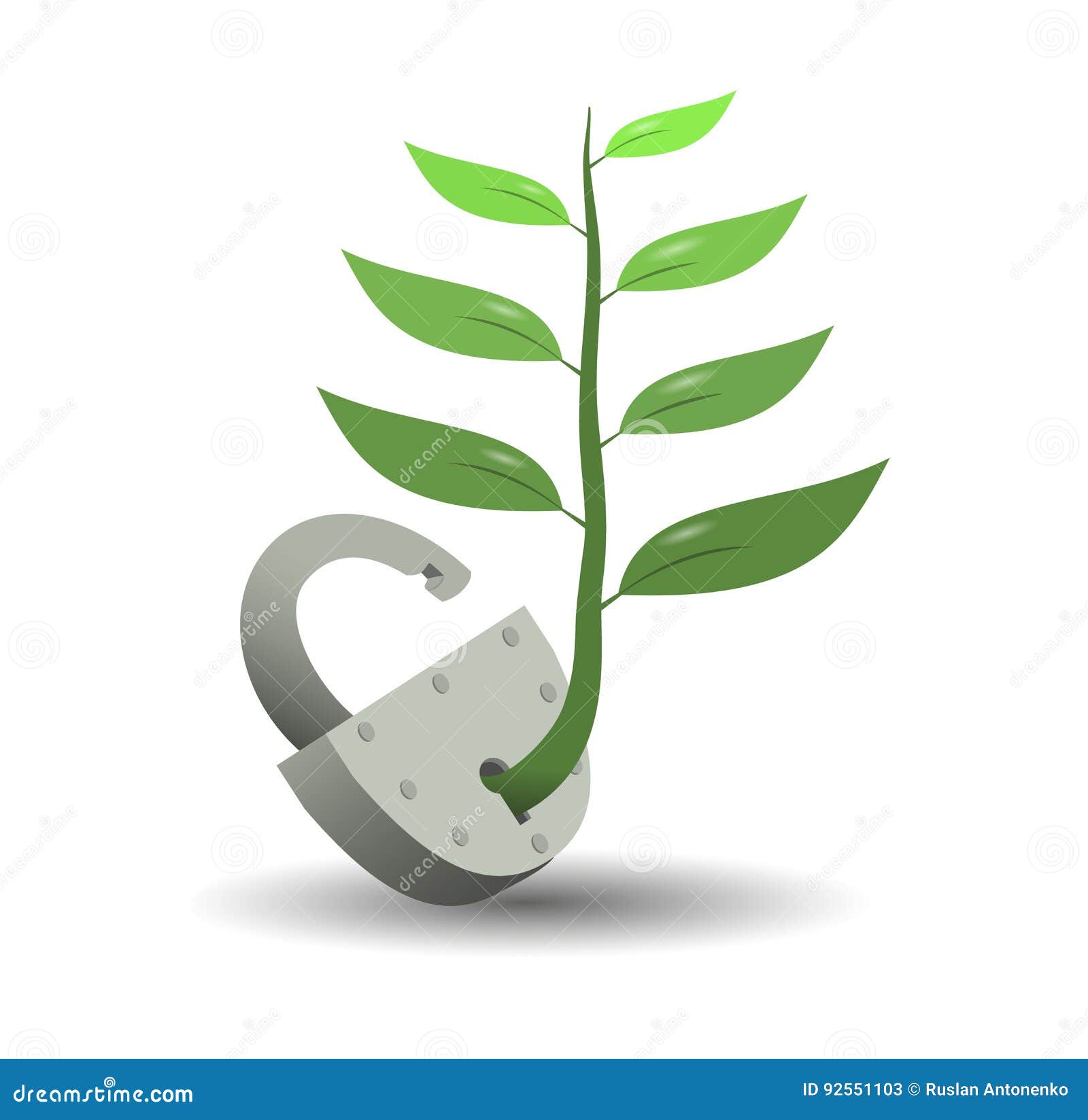 Key plant green stock vector. Illustration of plant, decor - 92551103
