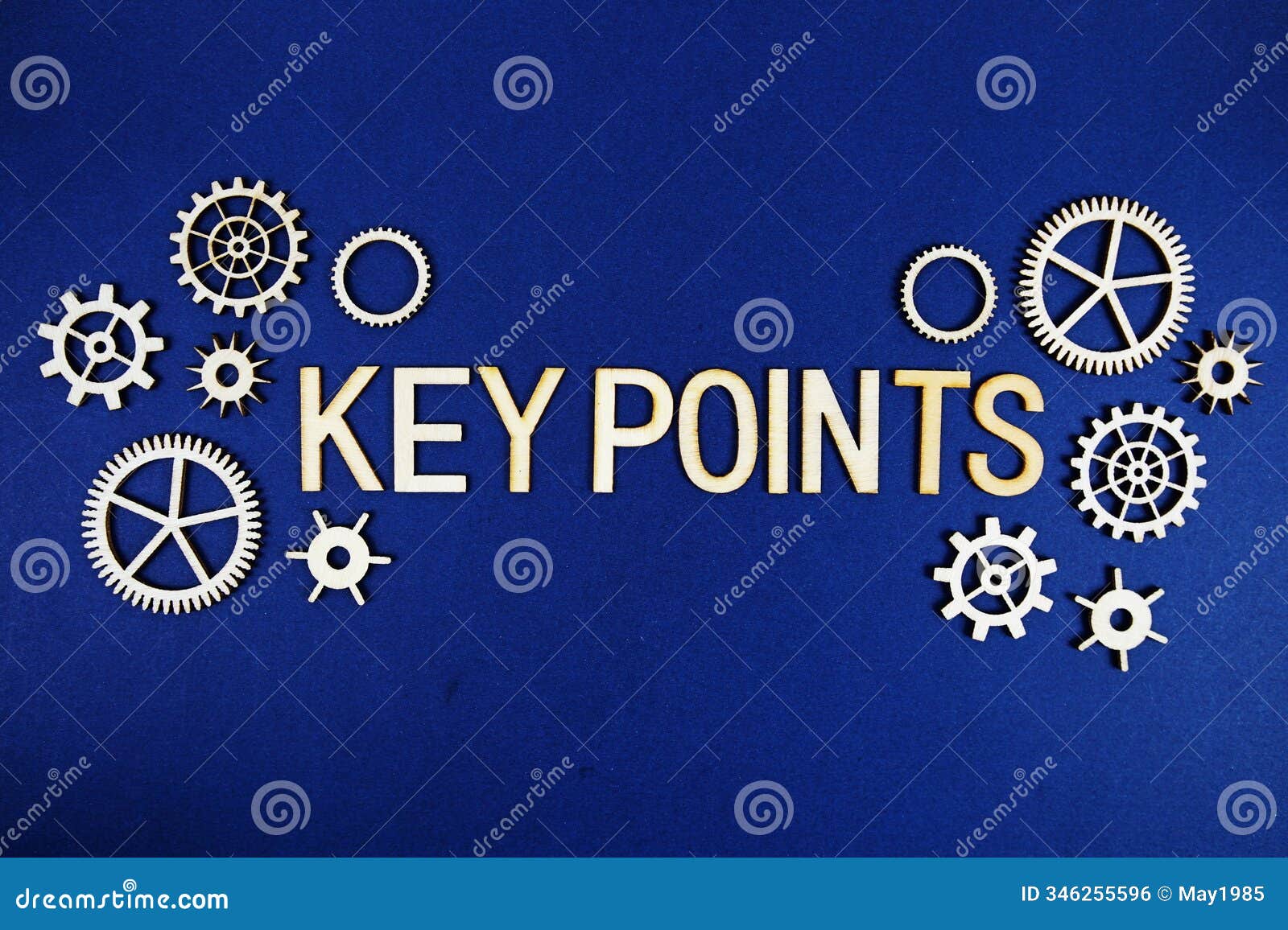 Key Point Alphabet Letters with Gears Element on Navy Blue Background ...