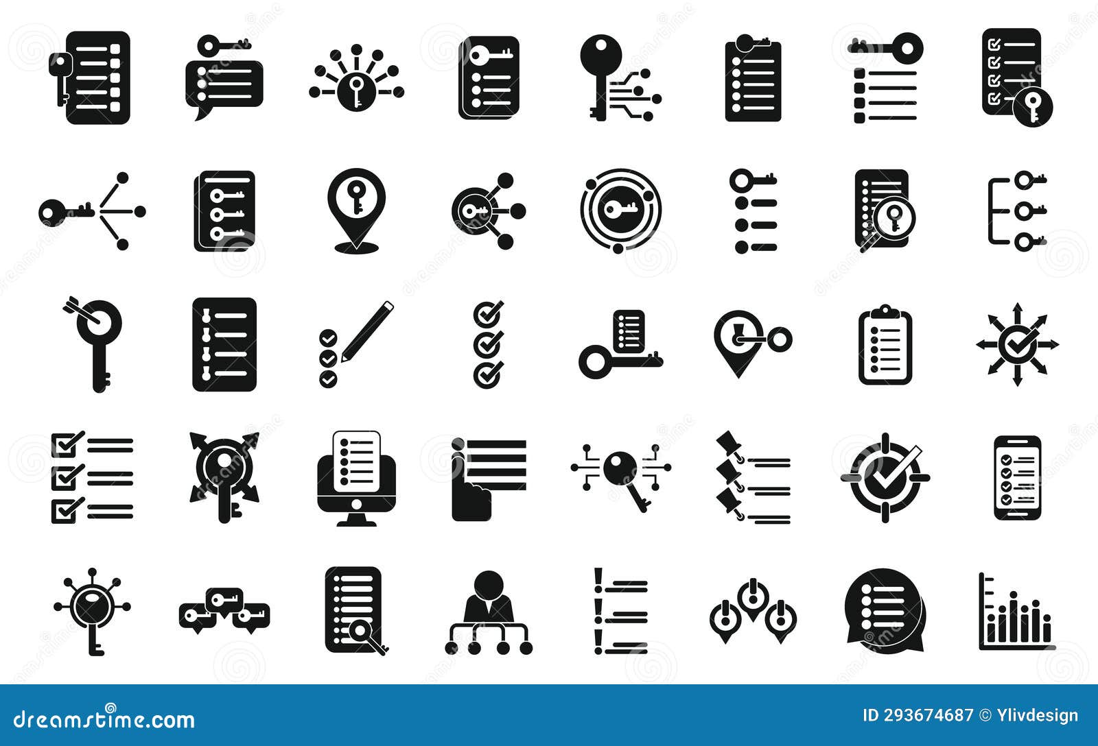 Key Points Icons Set Simple Vector. Path Process Stock Vector ...